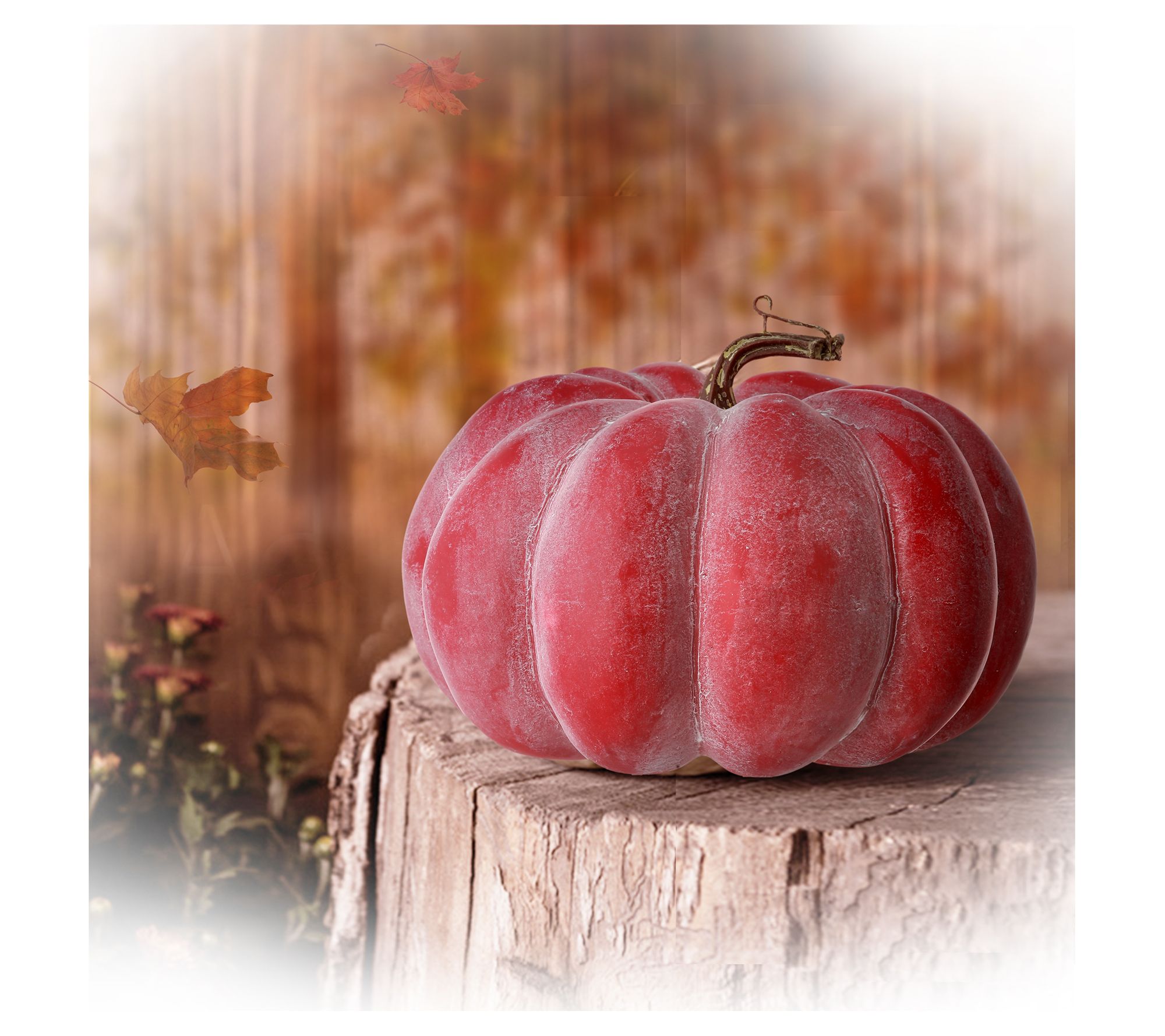 Valerie Parr Hill 8" Weathered Pumpkin With Stem - QVC.com