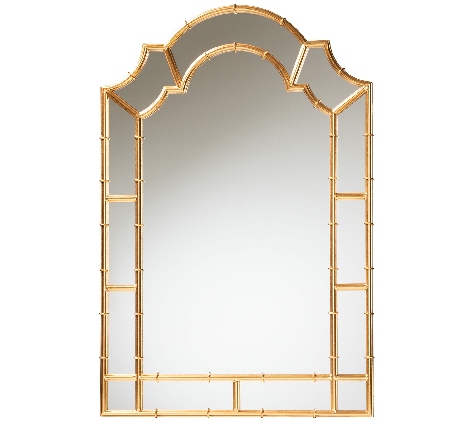 Baxton Studio Bedivere Goldleaf Metal Accent Wall Mirror - QVC.com