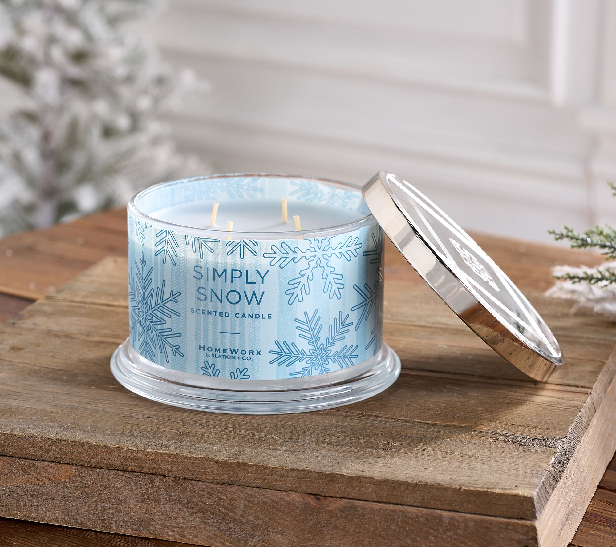 "As Is" HomeWorx by Slatkin & Co. Simply Snow 18oz Candle - QVC.com