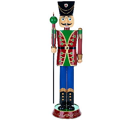 Kringle Express 48" Metal Nutcracker with LED Lights - QVC.com