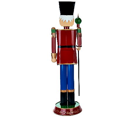Kringle Express 48" Metal Nutcracker with LED Lights - QVC.com