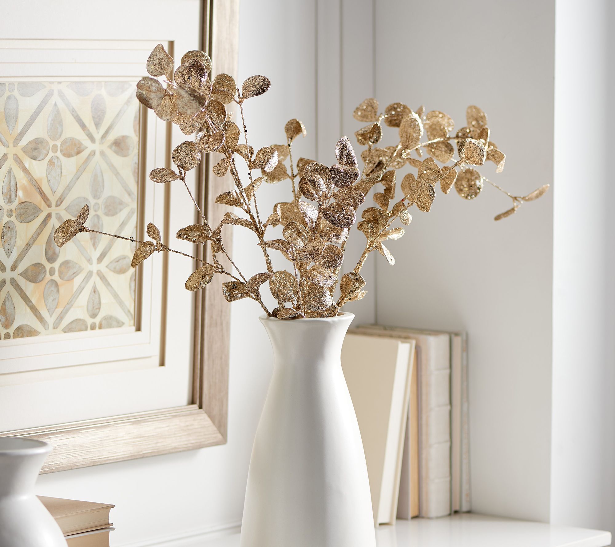 Set of 6 Shimmery Eucalyptus Stems by Valerie - QVC.com
