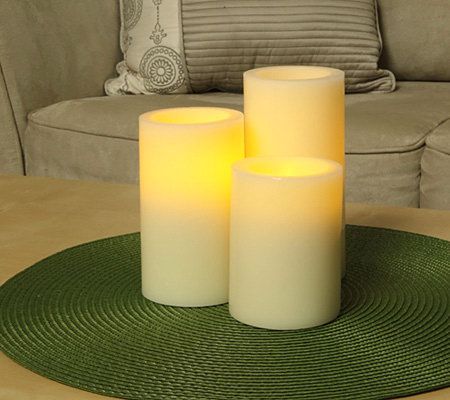 Pacific Accents Set of 3 Graduated Flameless Candles - QVC.com