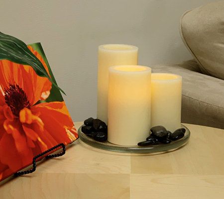Pacific Accents Set of 3 Graduated Flameless Candles - QVC.com