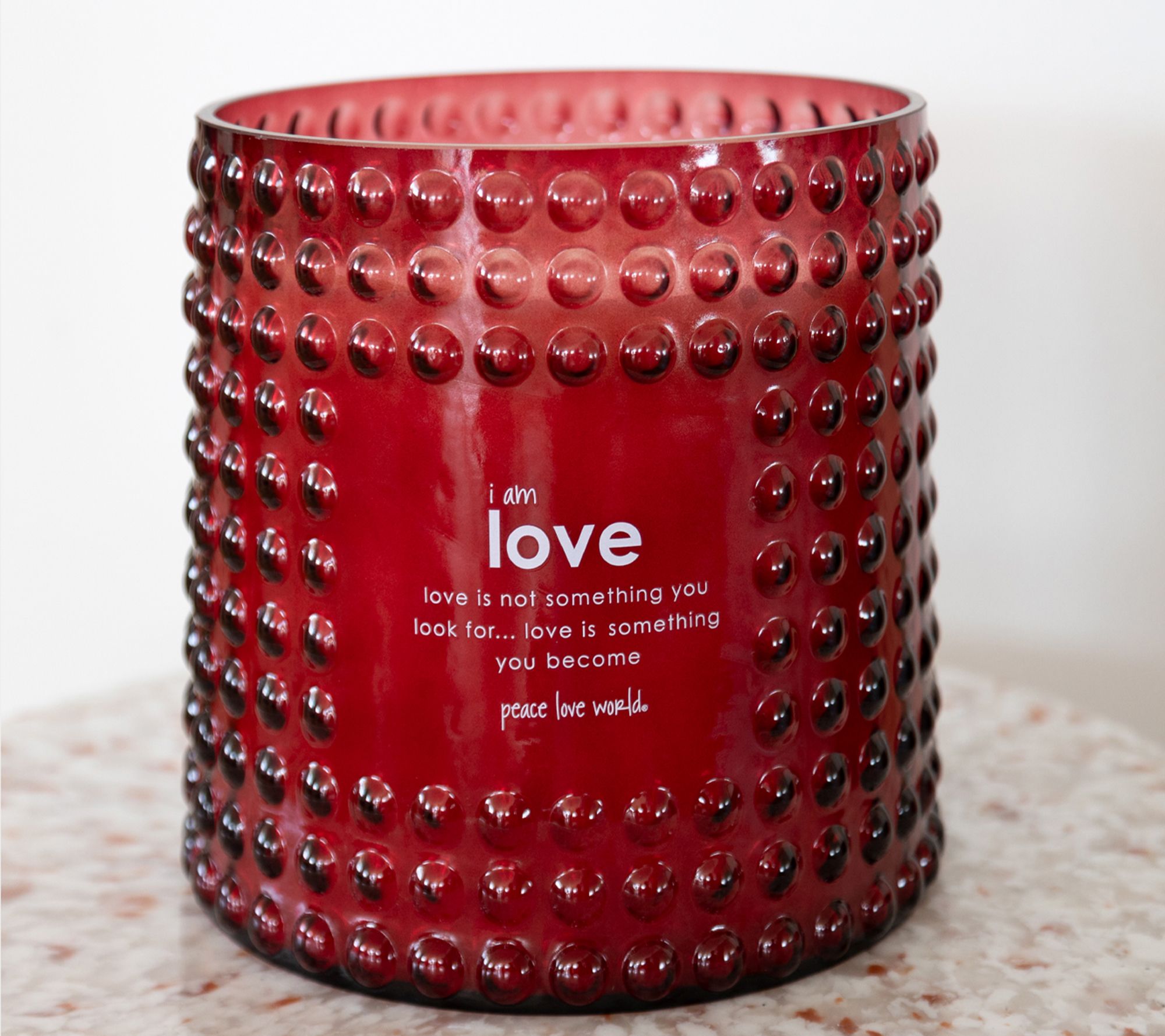 Peace Love World 90oz Jumbo "I am Love" Candle with Giftbox - QVC.com
