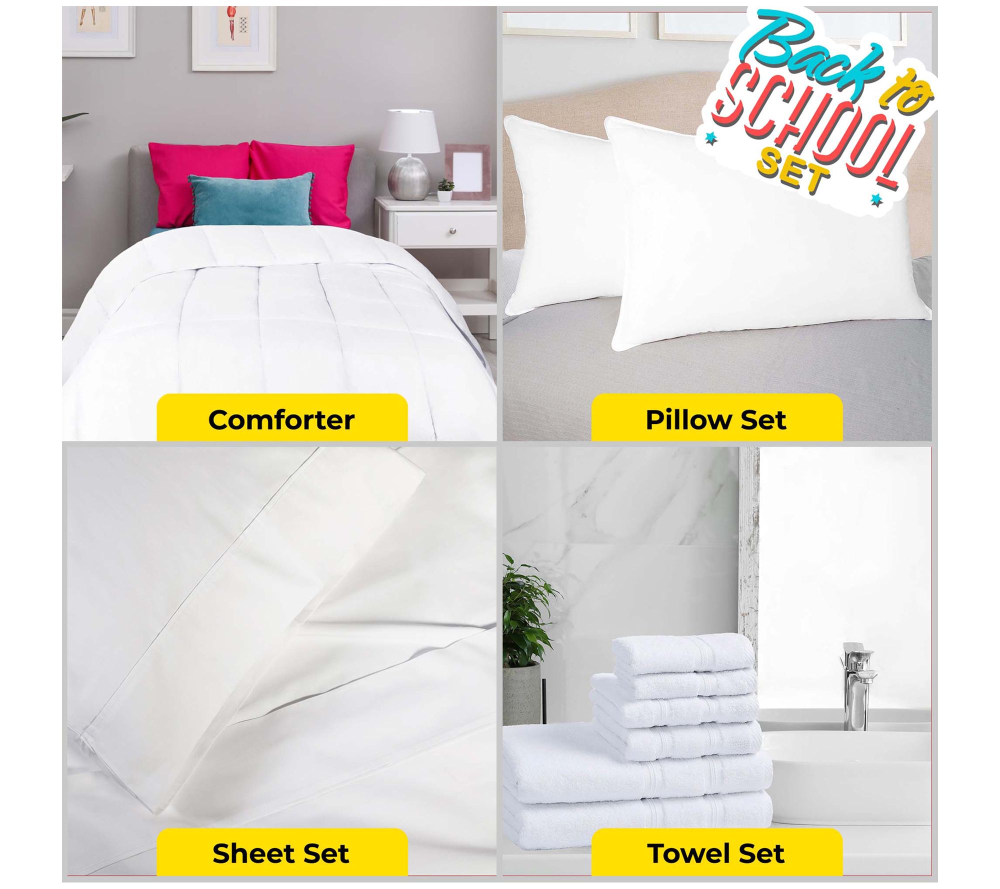 Superior Back T o School Kit, D orm Bedroom Set , Twin/ Twin XL - QVC.com