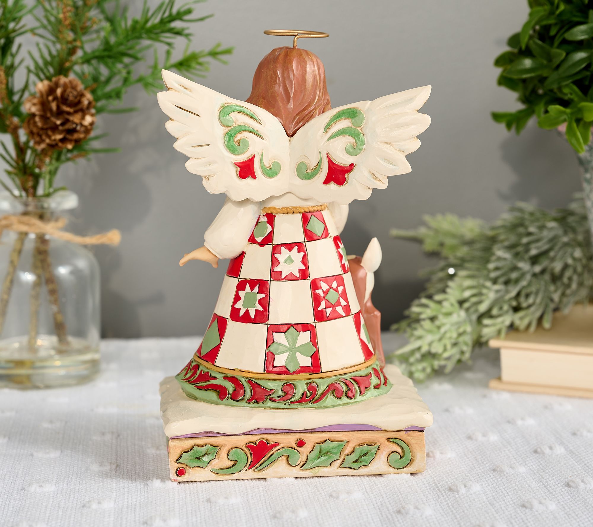 Jim Shore Heartwood Creek 6" Holiday Angel with Deer Figurine - QVC.com