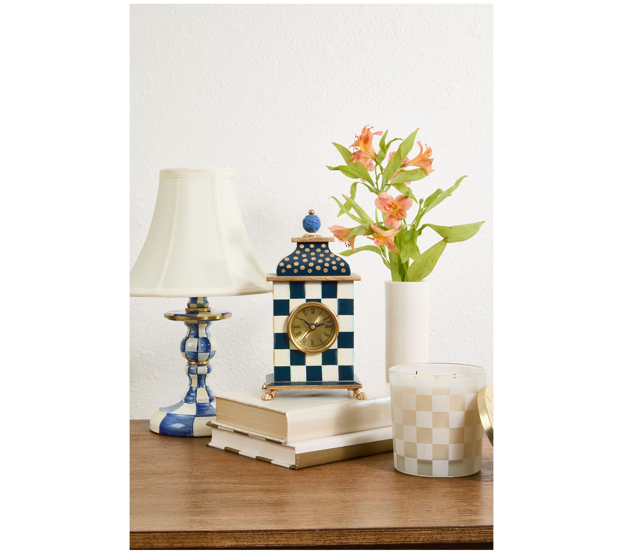 MacKenzie-Childs Royal Check Desk Clock - QVC.com