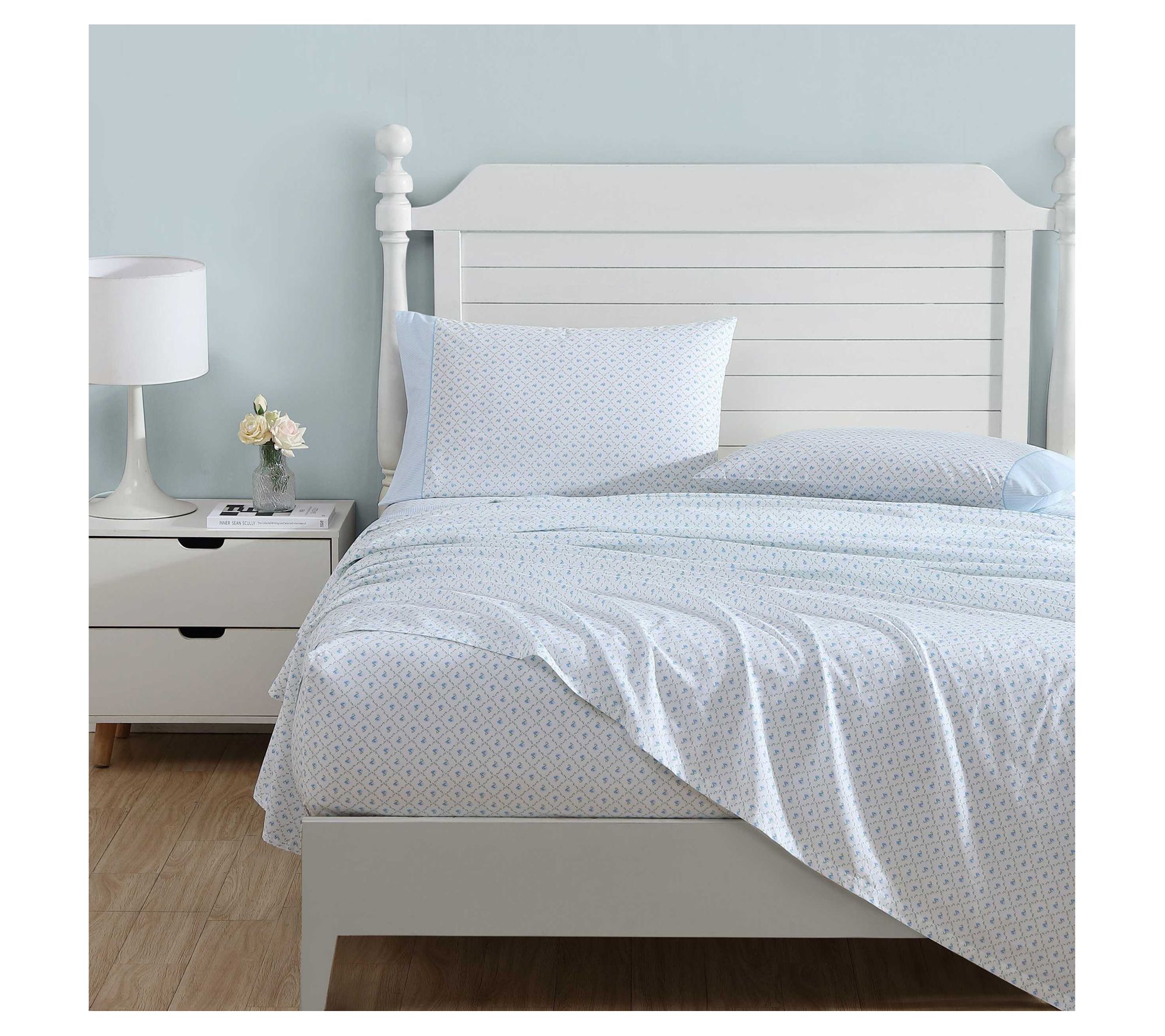 Laura Ashley Kate Blue-Green Queen Sheet Set - QVC.com