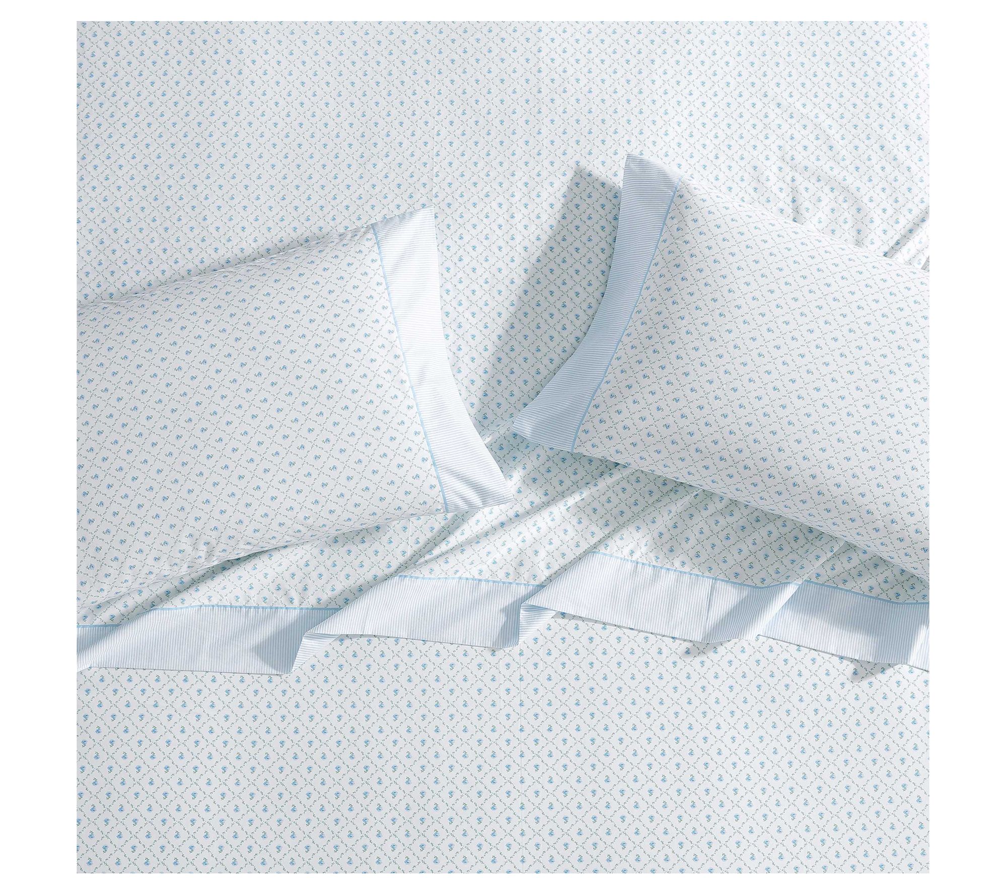 Laura Ashley Kate Blue-Green Queen Sheet Set - QVC.com
