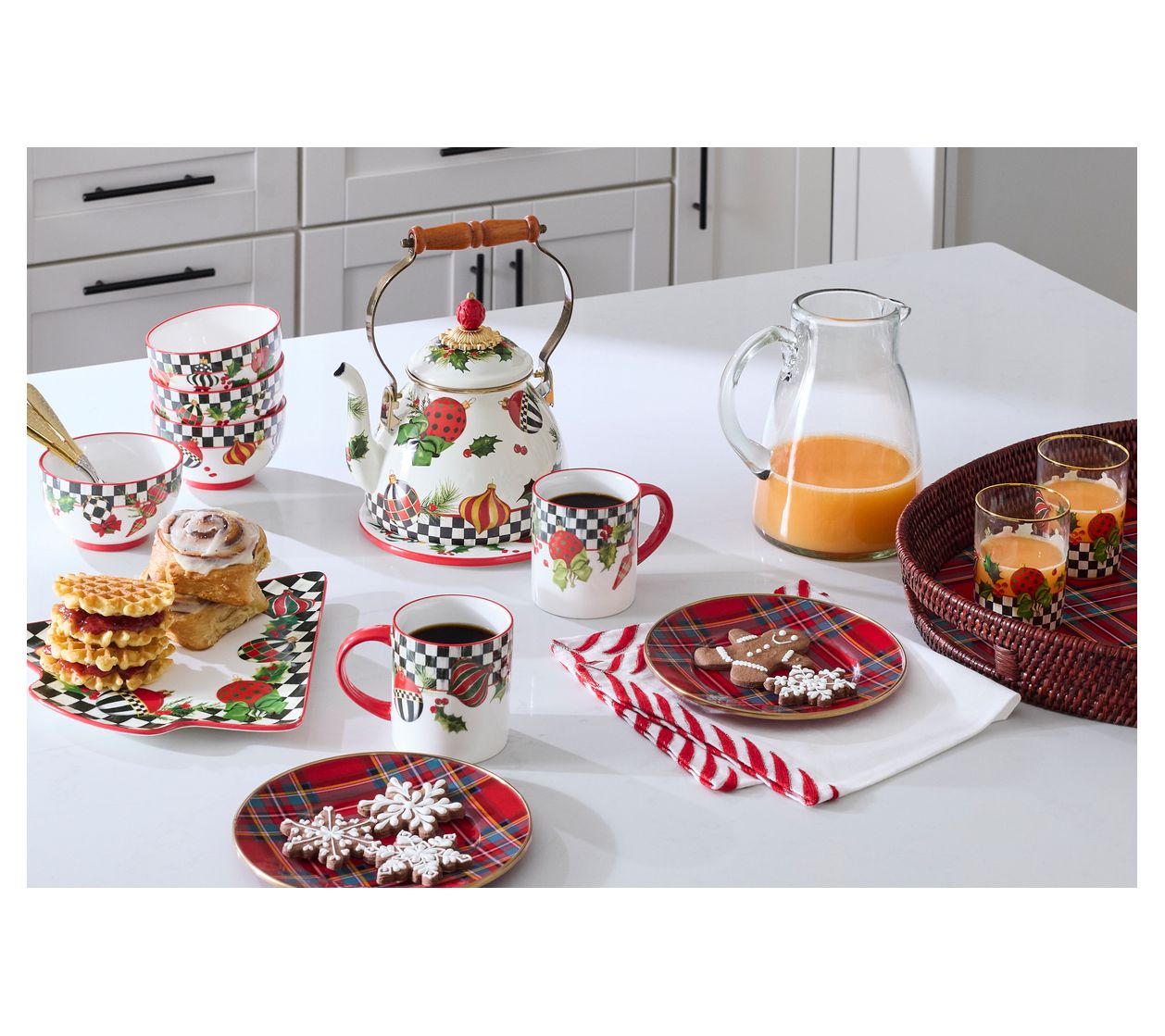 MacKenzie-Childs Deck the Halls Breakfast Bowls, Set of 4 - QVC.com