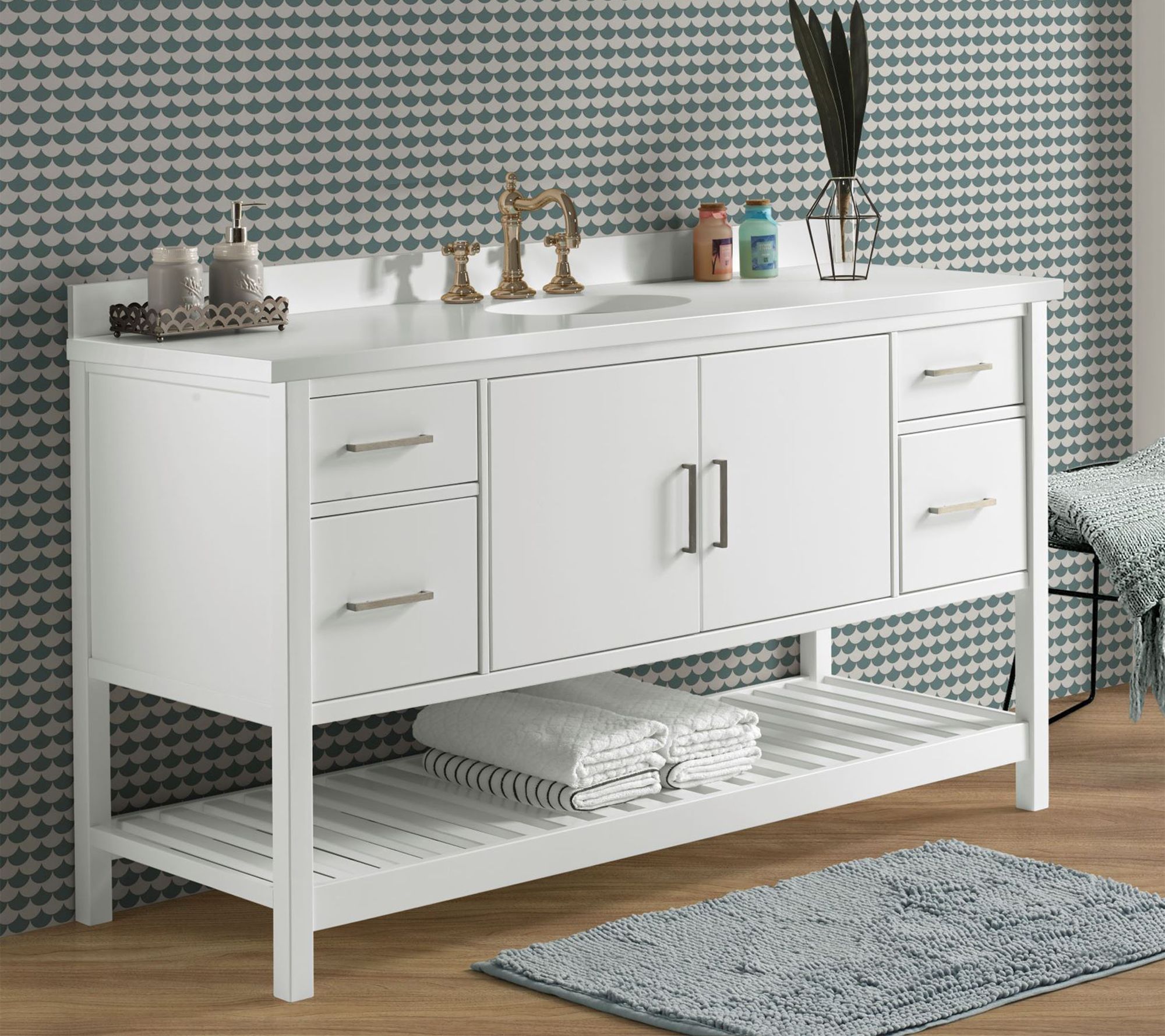 Alaterre Furniture Harrison 60" Vanity CabinetOnly - QVC.com