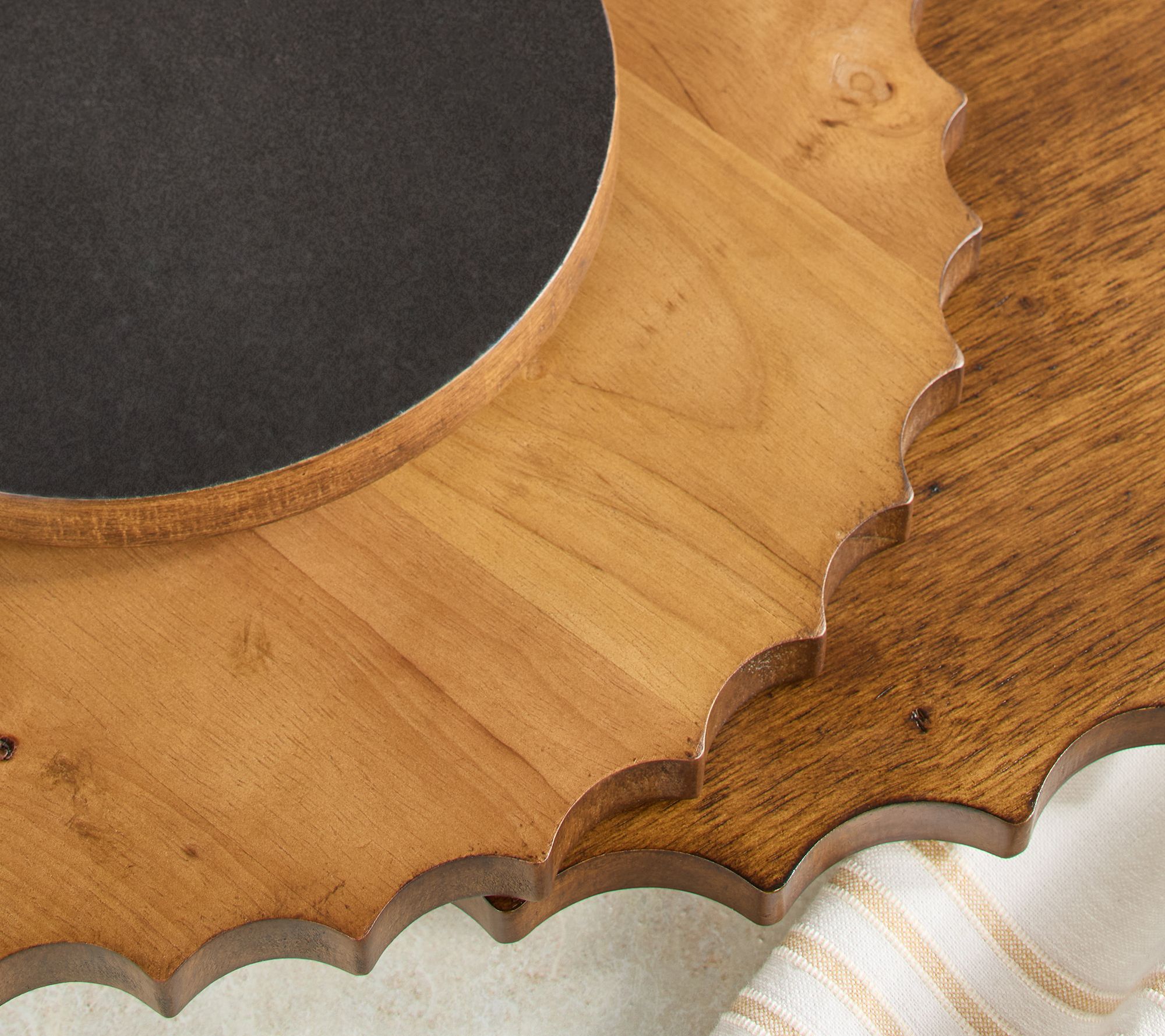 Home Reflections S/2 Rotating Scallop Edge Trays - QVC.com