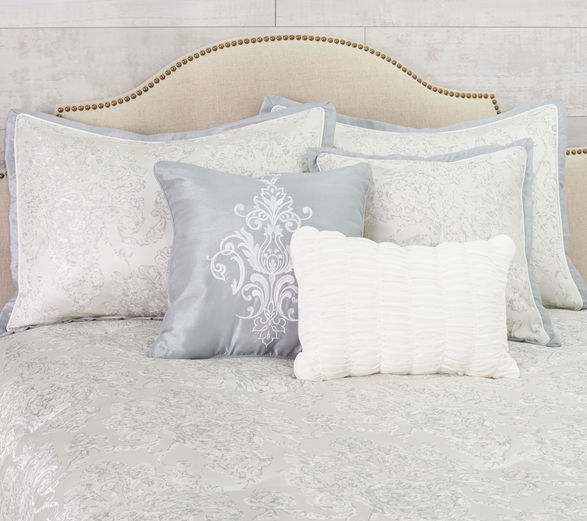Amadeus 6 or 7-piece Jacquard Damask Comforter Set - QVC.com