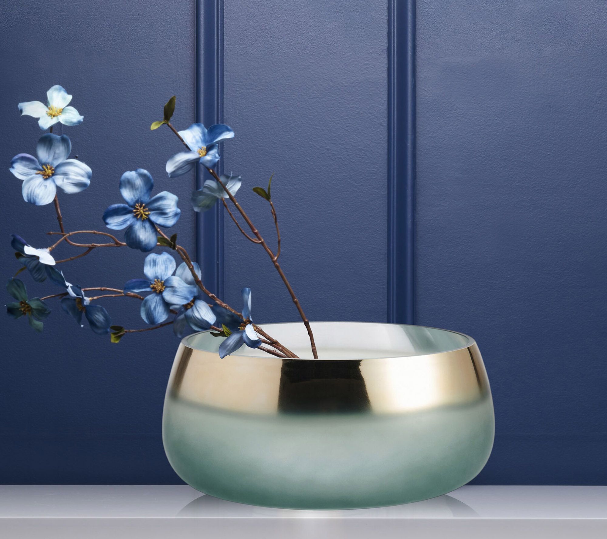 Scott Living Luxe Jade Frost Glass Wide Vase - QVC.com