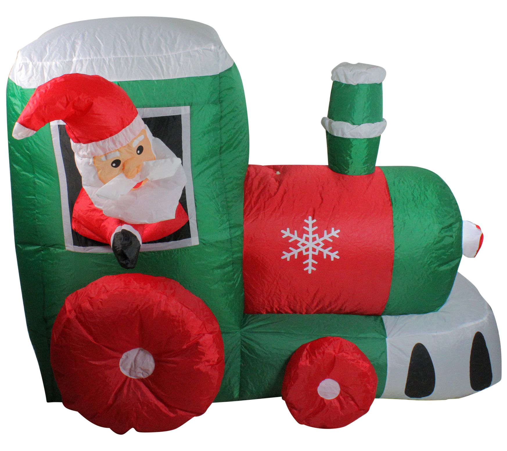 Northlight 4.5' Inflatable Santa on Locomotive Train Decor - QVC.com