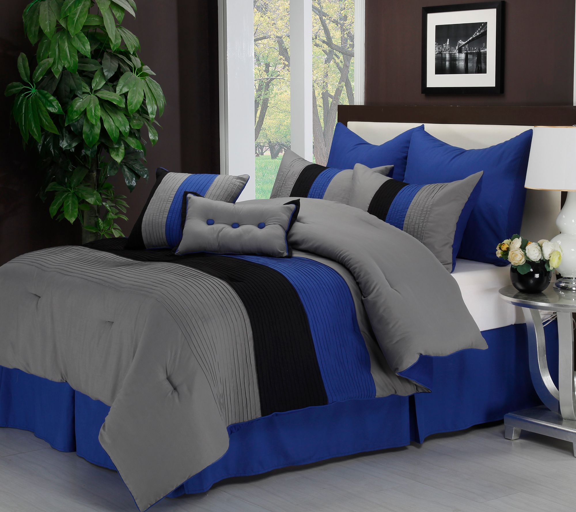 Superior Florence 8-Piece Modern Bed Set, King - QVC.com