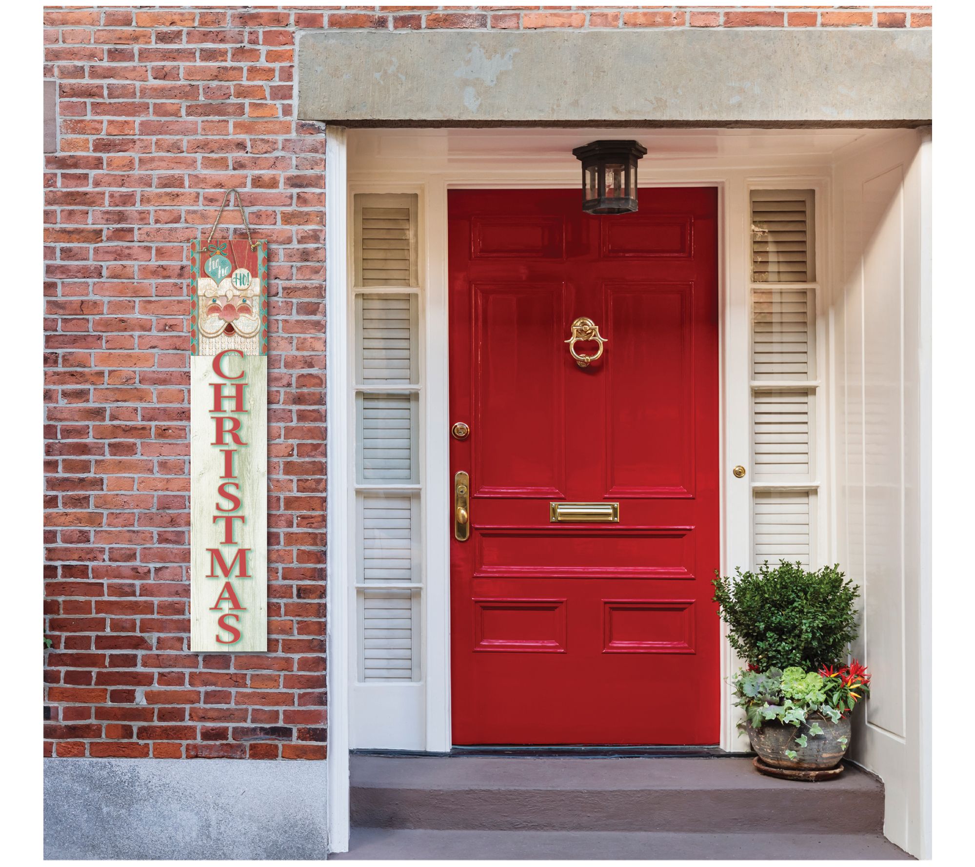Courtside Market Vintage Santa Christmas 7x40 Hanging Sign - QVC.com