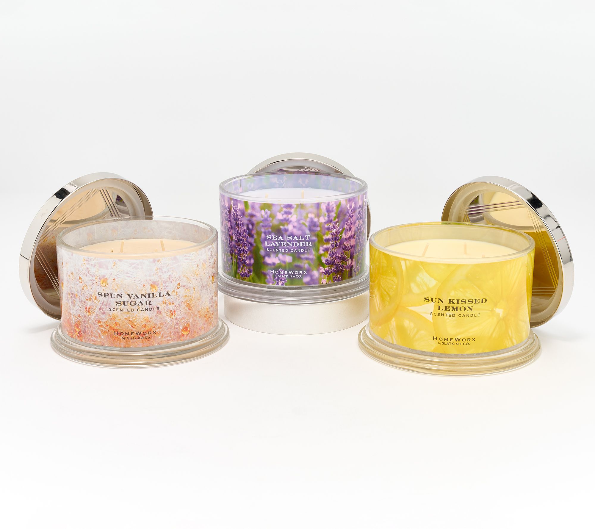 "As Is"HomeWorx by Slatkin & Co Set of 3 18oz Signature Candles - QVC.com