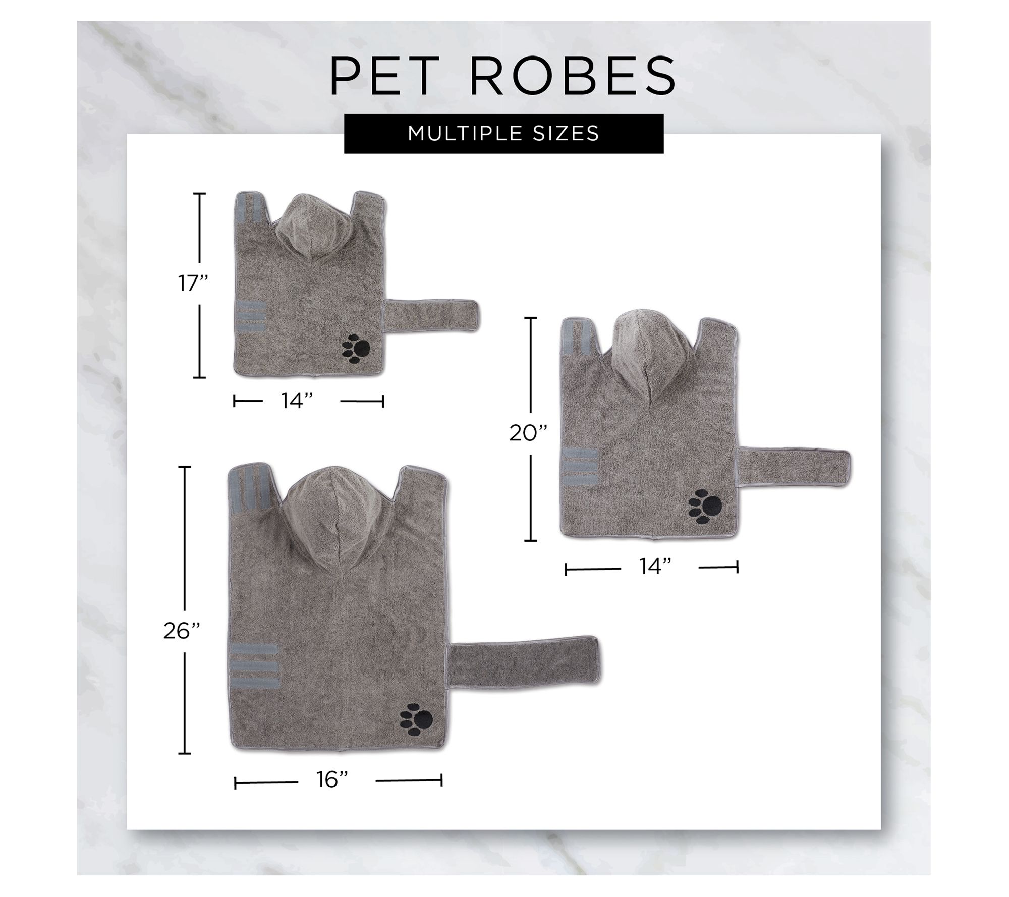 Bone Dry Embroidered Paw Pet Robe - XS - QVC.com