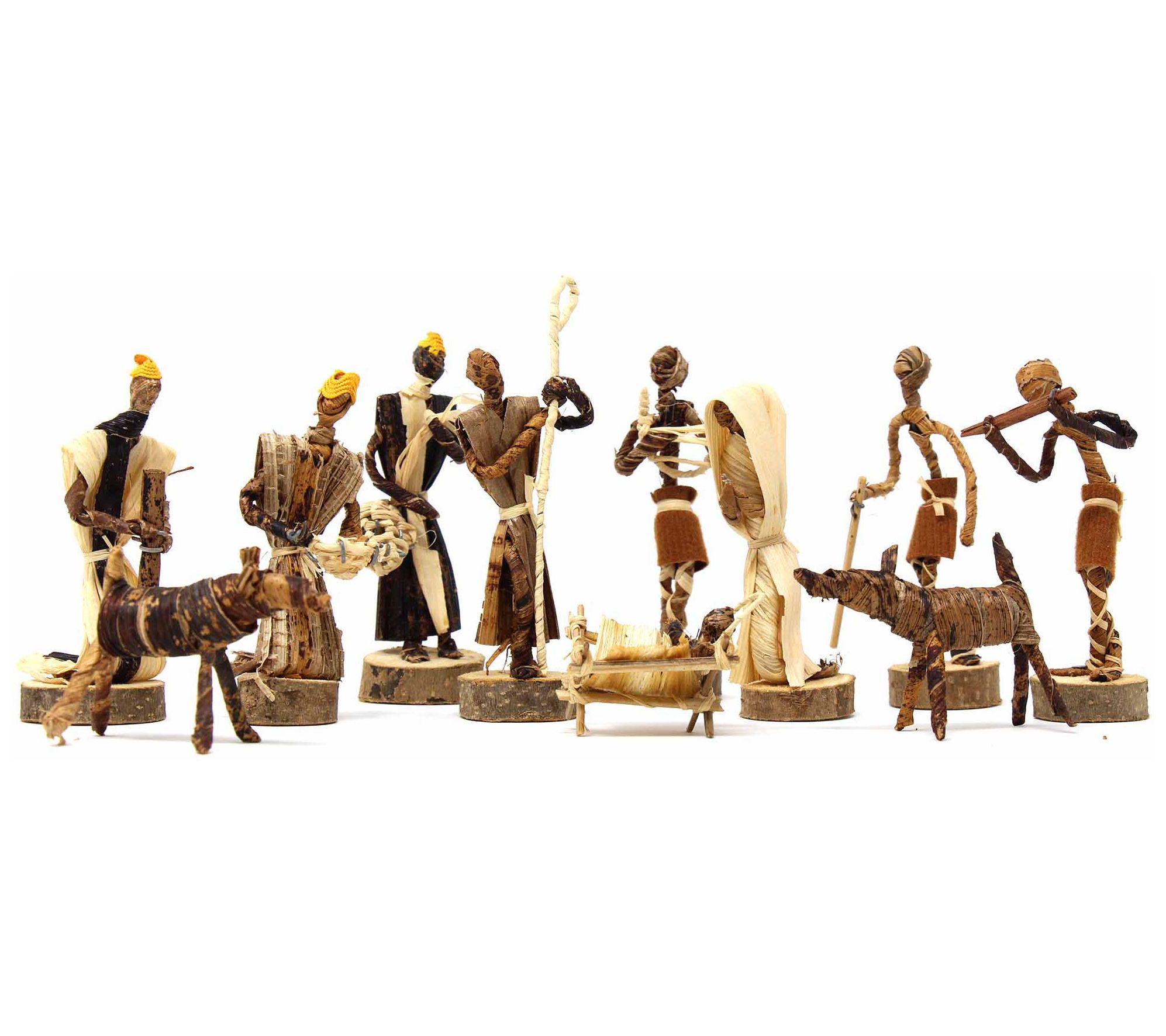 Global Crafts Nativity Set Handmade in Kenya From Banana Fiber - QVC.com