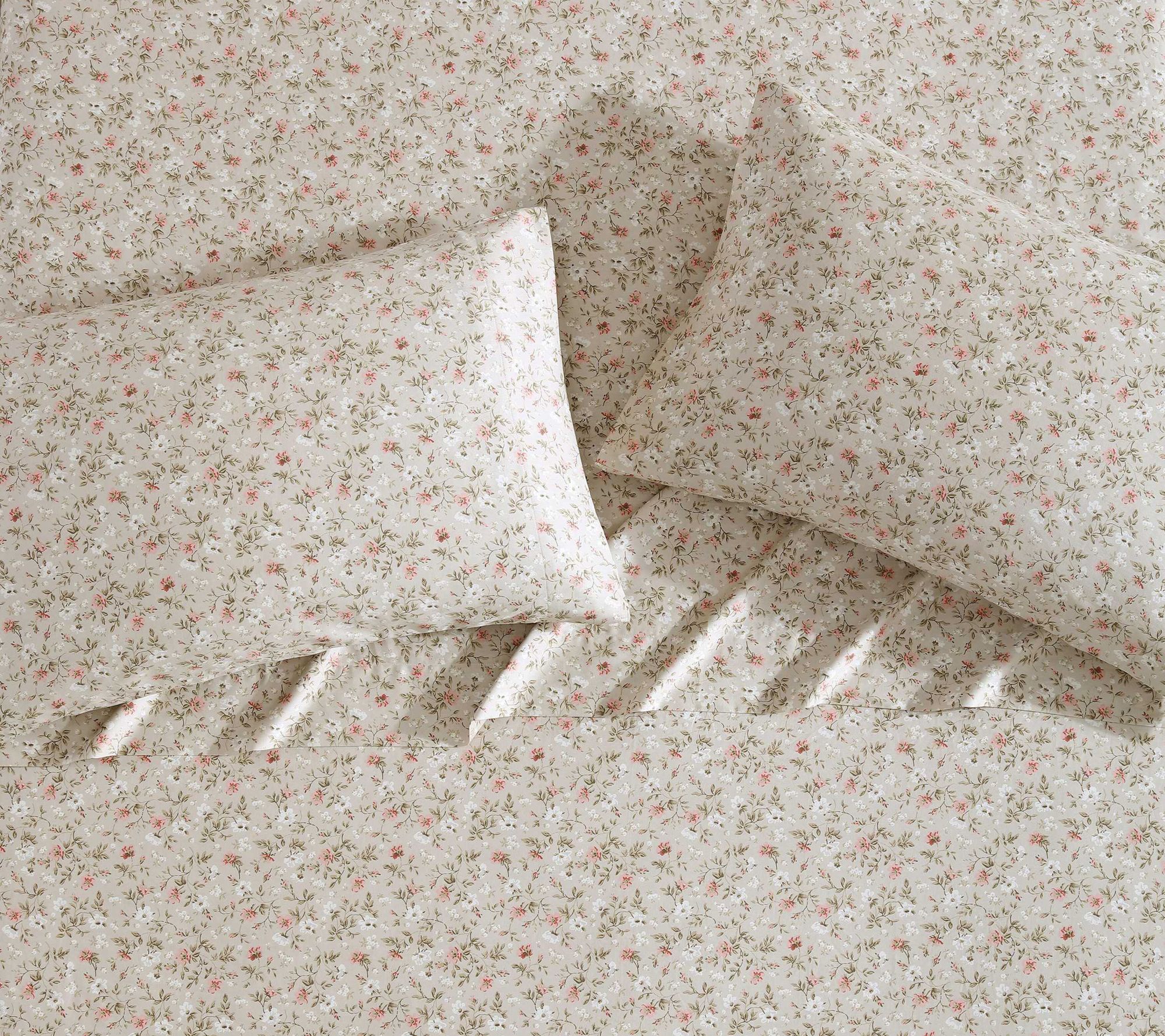 Laura Ashley Bonnie Beige-Pink Queen Sheet Set - QVC.com