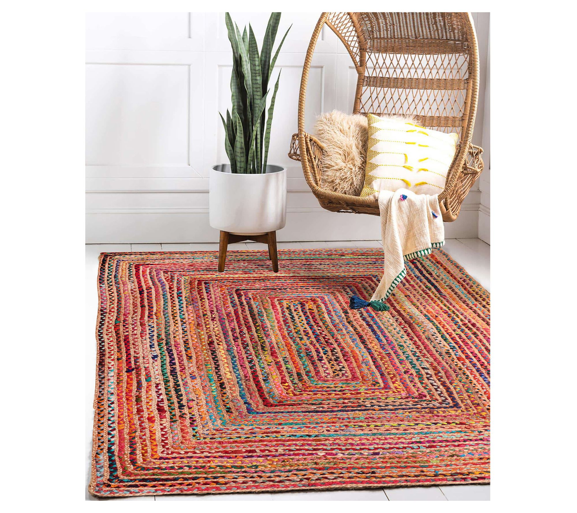 Ox Bay Ingrid Cotton and Jute Rainbow Indoor 5'x 7'6" Rug - QVC.com