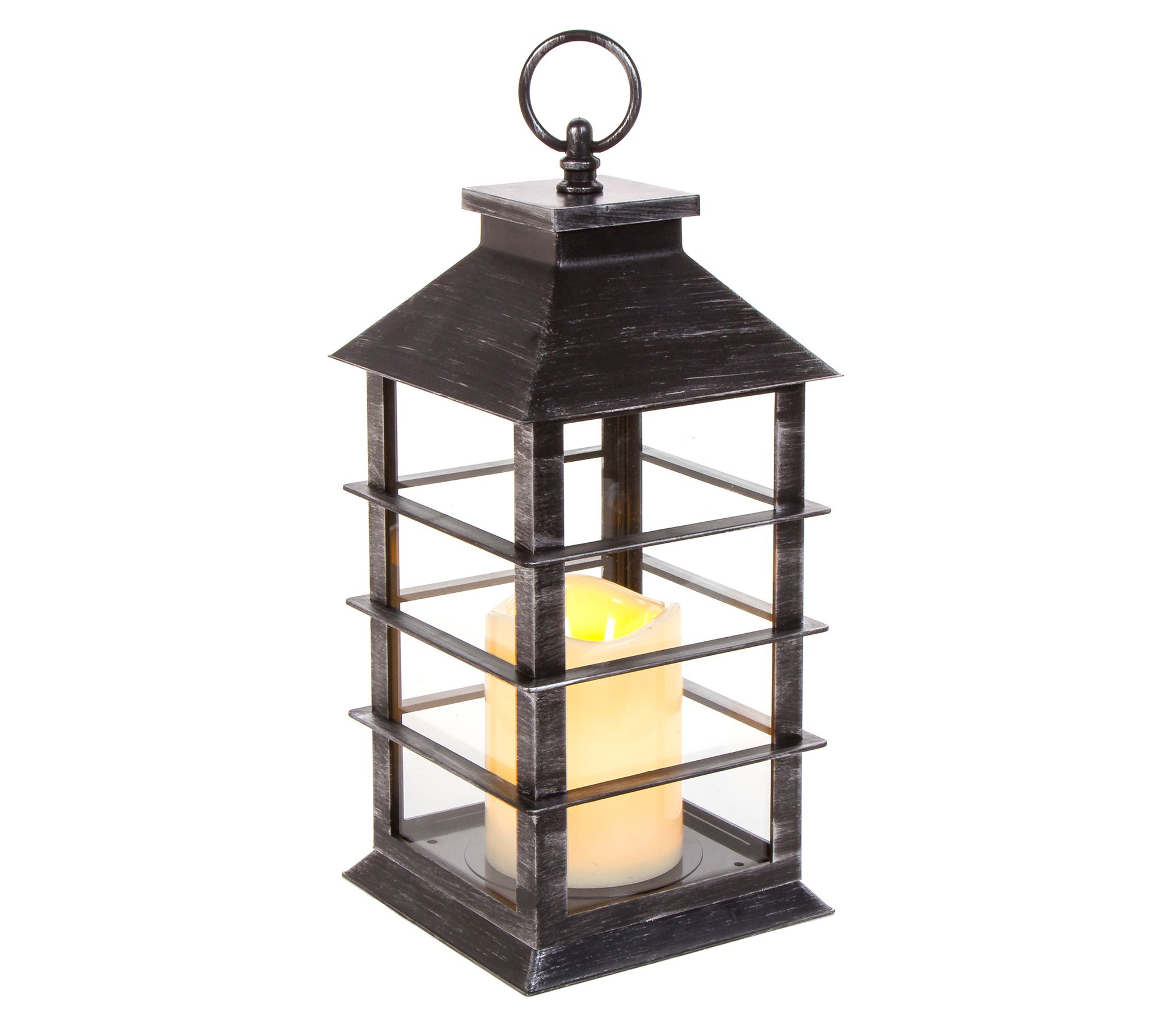 Plastic Lantern with LED Candle 5.5" x 12" - QVC.com