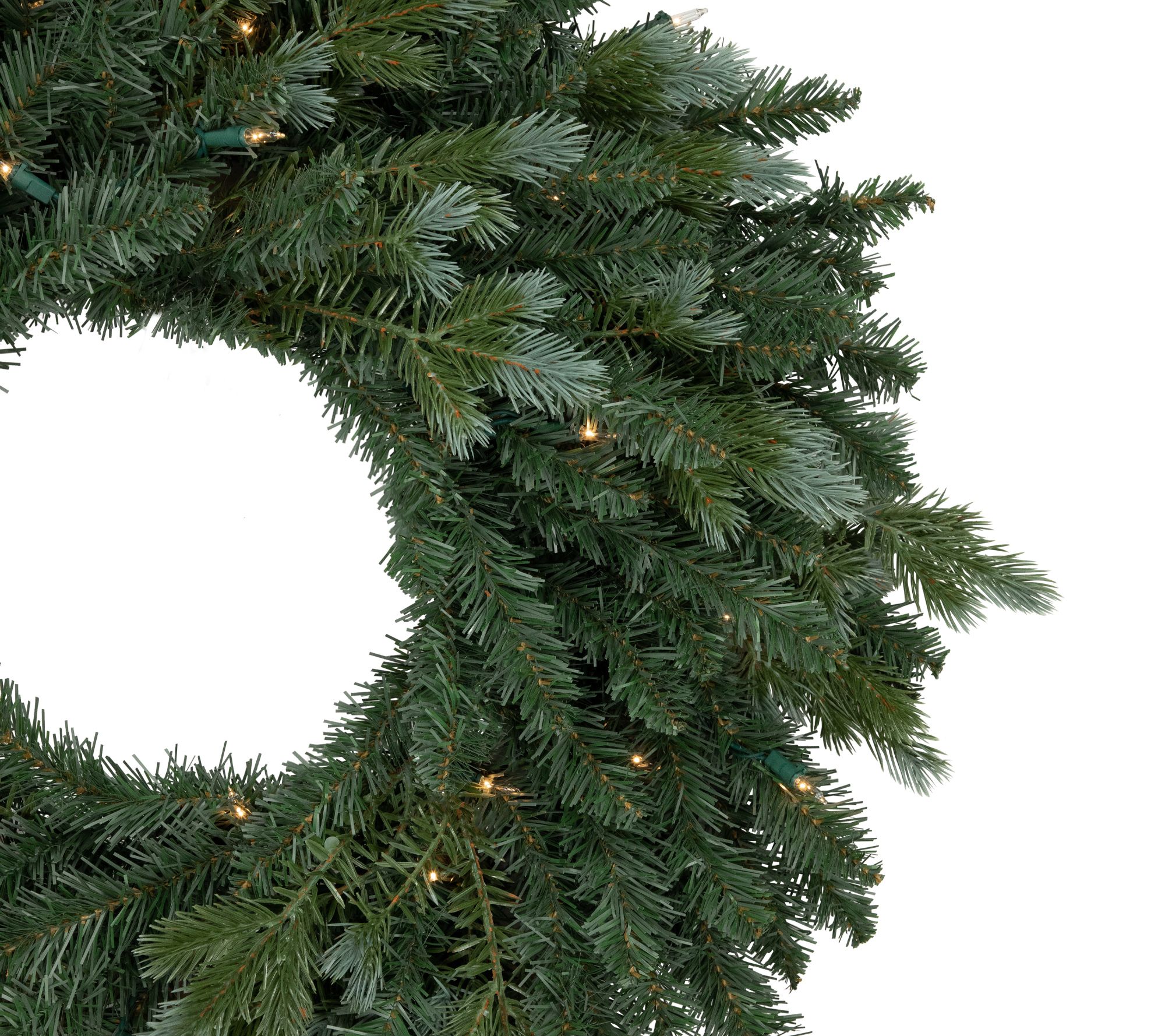 Northlight Blue Spruce 48-Inch Christmas Wreath Clear Lights - QVC.com
