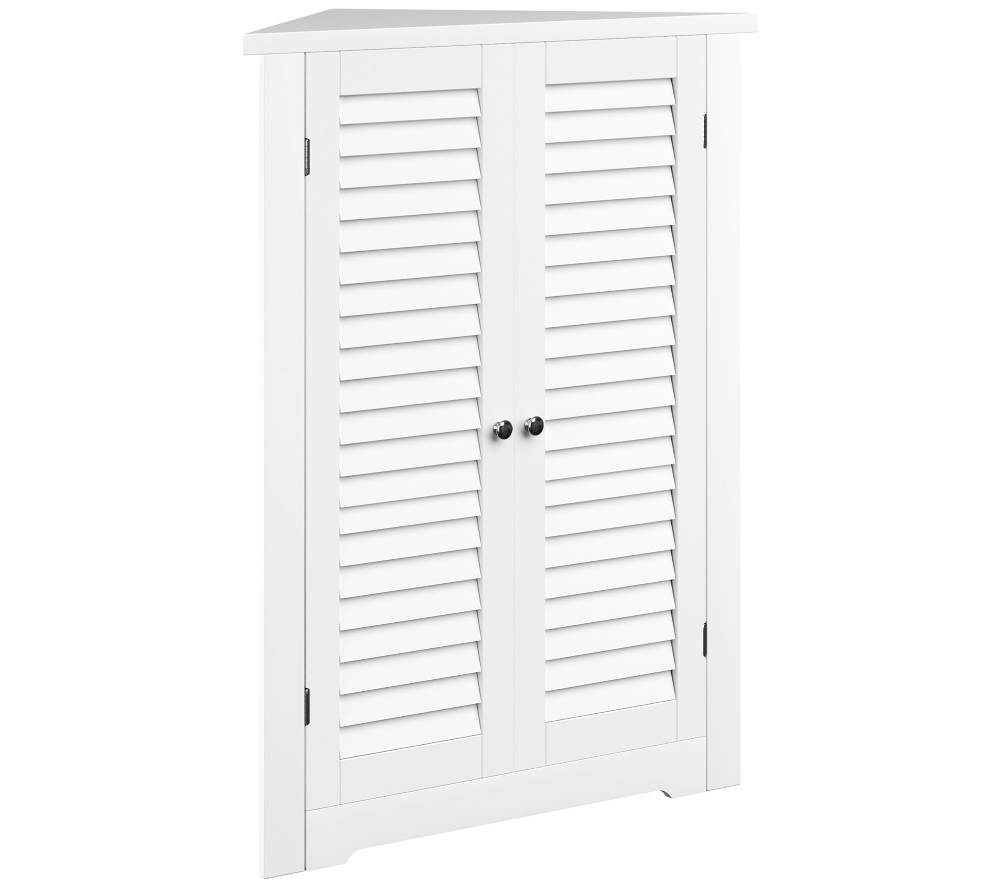 Lavish Home Corner Cabinet Cupboard Stylish Shu tter Doors - QVC.com