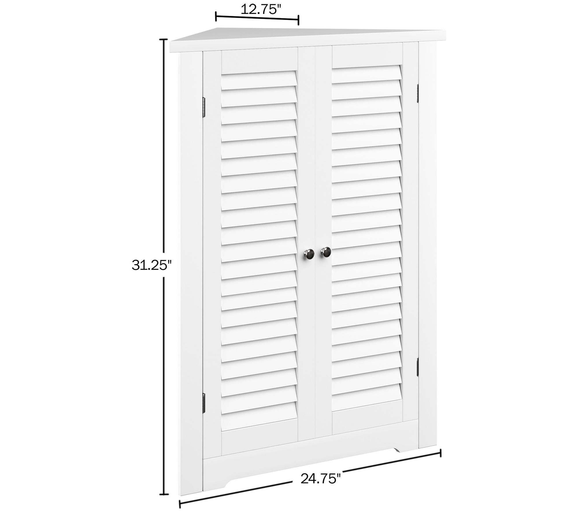 Lavish Home Corner Cabinet Cupboard Stylish Shu tter Doors - QVC.com