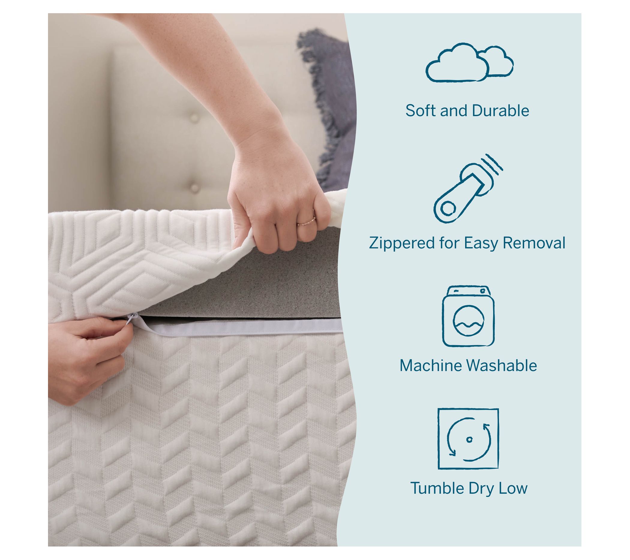 Lucid 4" Bamboo and Gel Memory Foam Mattress Topper - Full - QVC.com