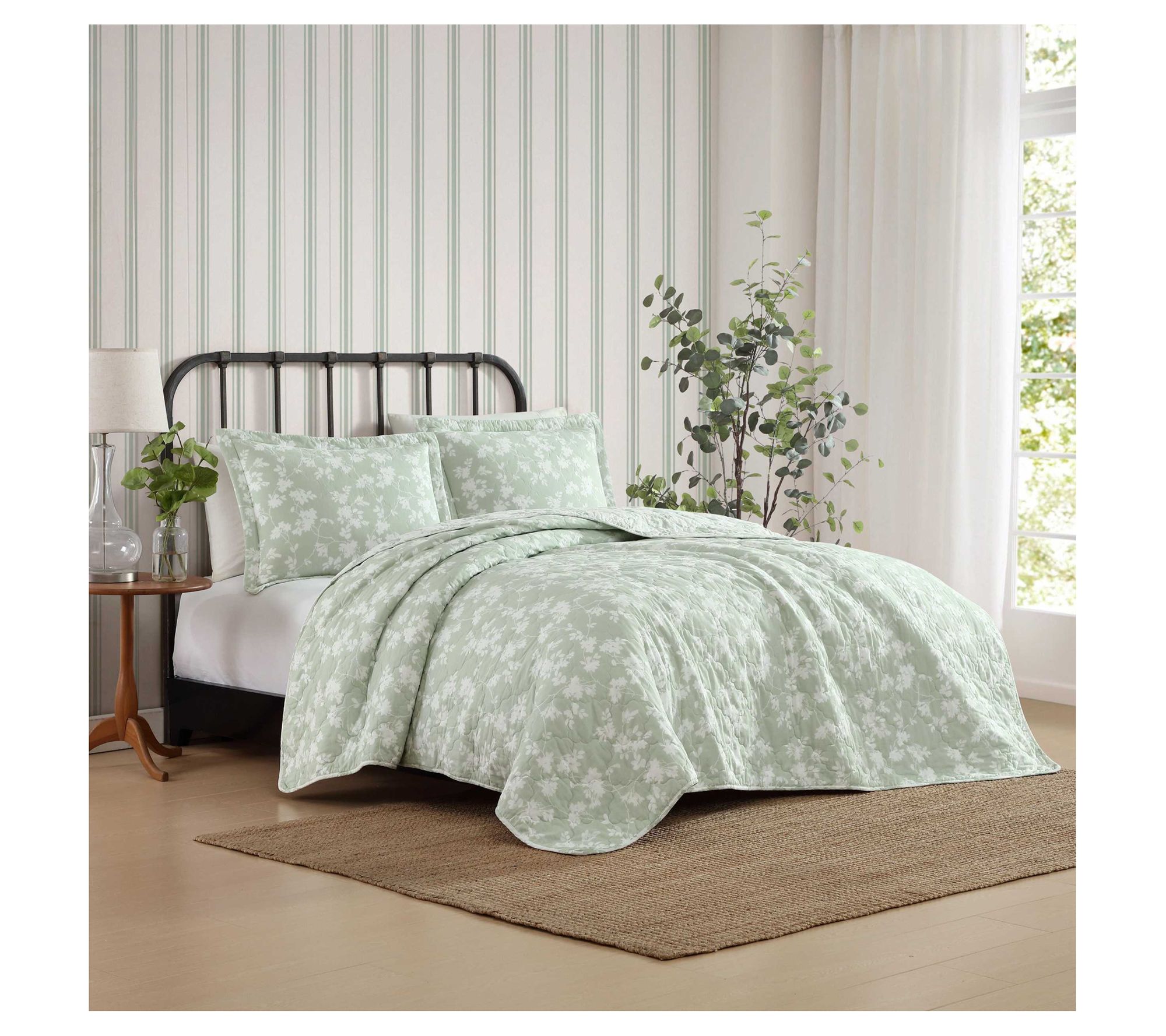 Laura Ashley Adorabelle Silhouette Twin Quilt Sham Set - QVC.com