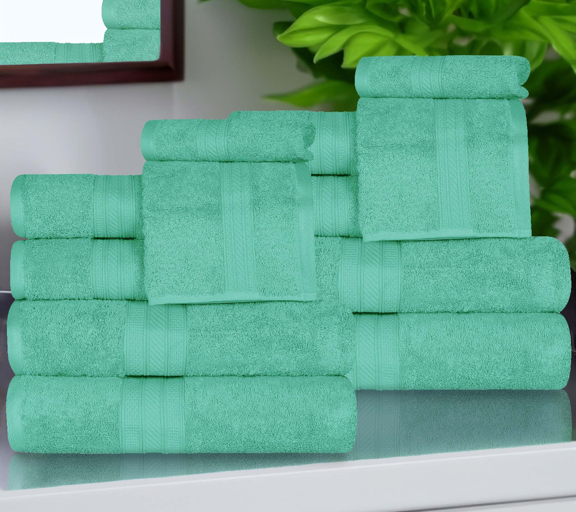 Superior 12-Piece Atlas Cotton Soft Luxury Assorted Towel Set - QVC.com