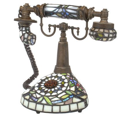 Handcrafted Tiffany Style 10-inch Telephone Accent Lamp - QVC.com