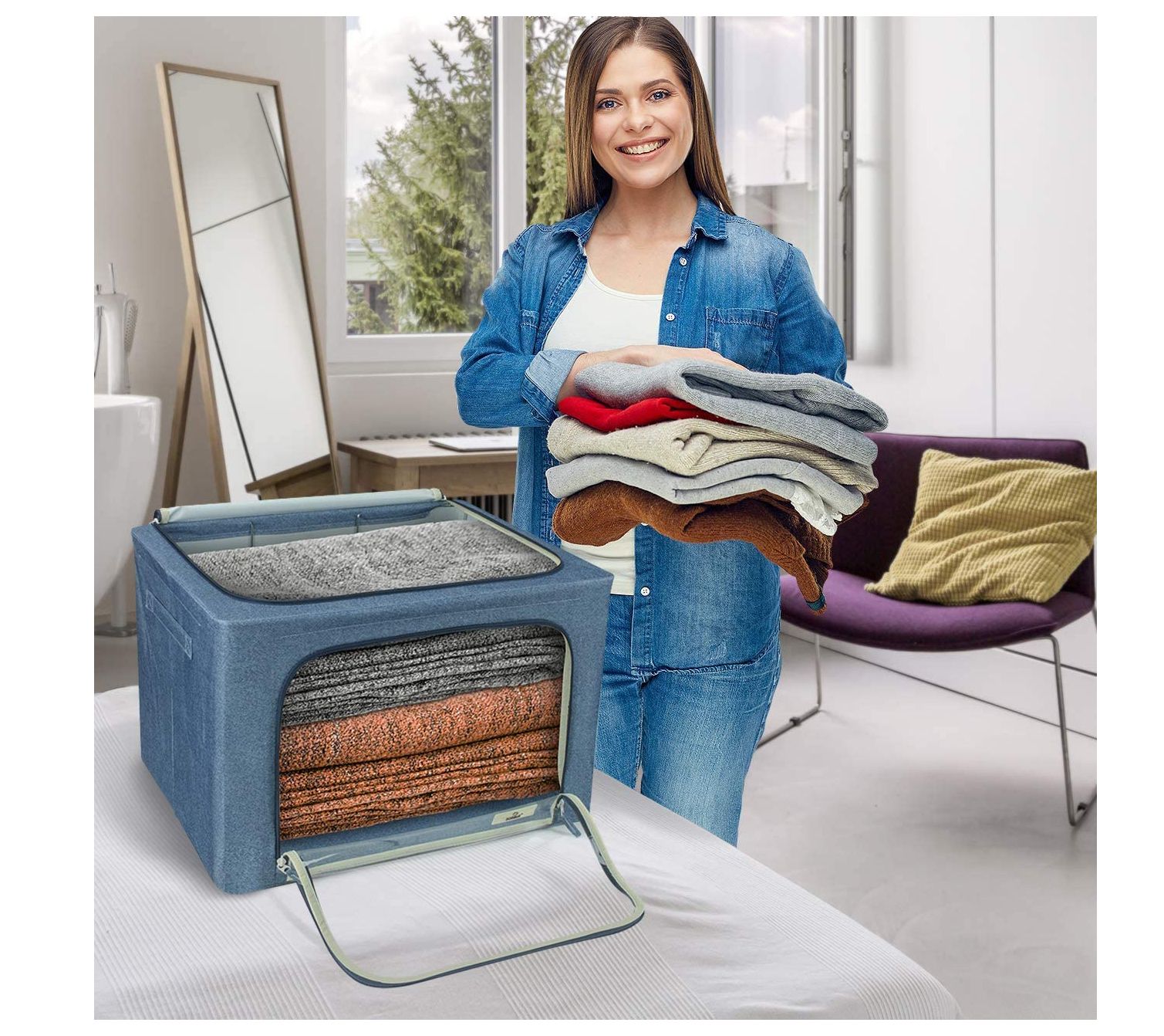 Sorbus 2 Large Foldable Storage Box Organizers - QVC.com