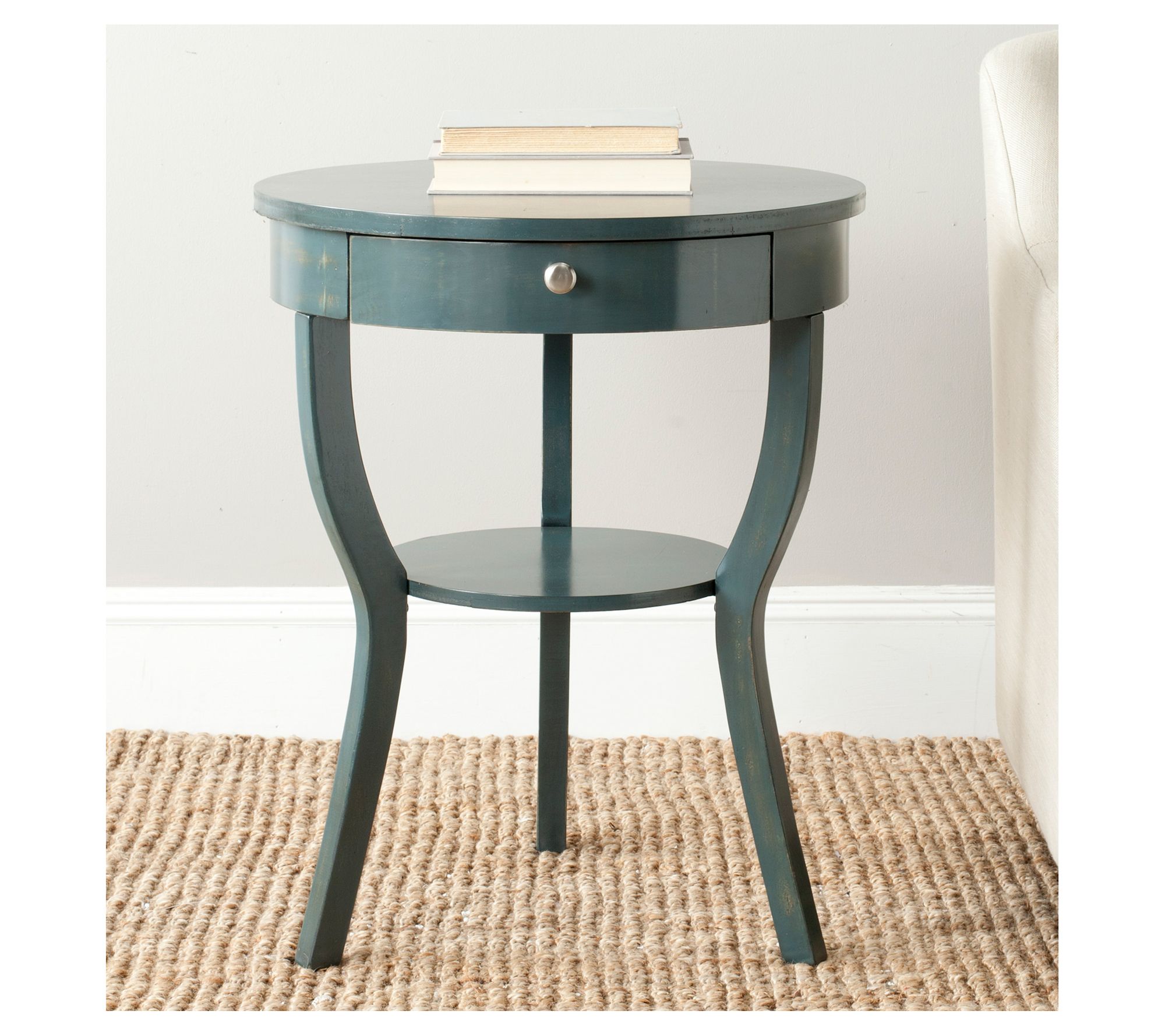 Safavieh Kendra Round Pedestal End Table with Drawer - QVC.com