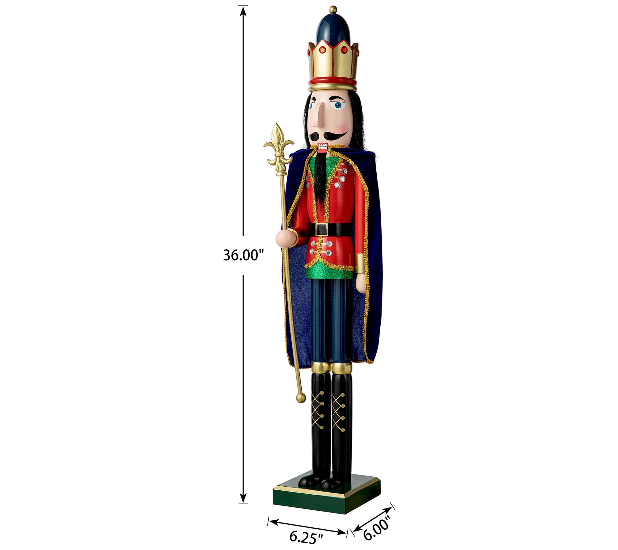 Glitzhome 36" Indoor Outdoor Christmas King Nutcracker - QVC.com