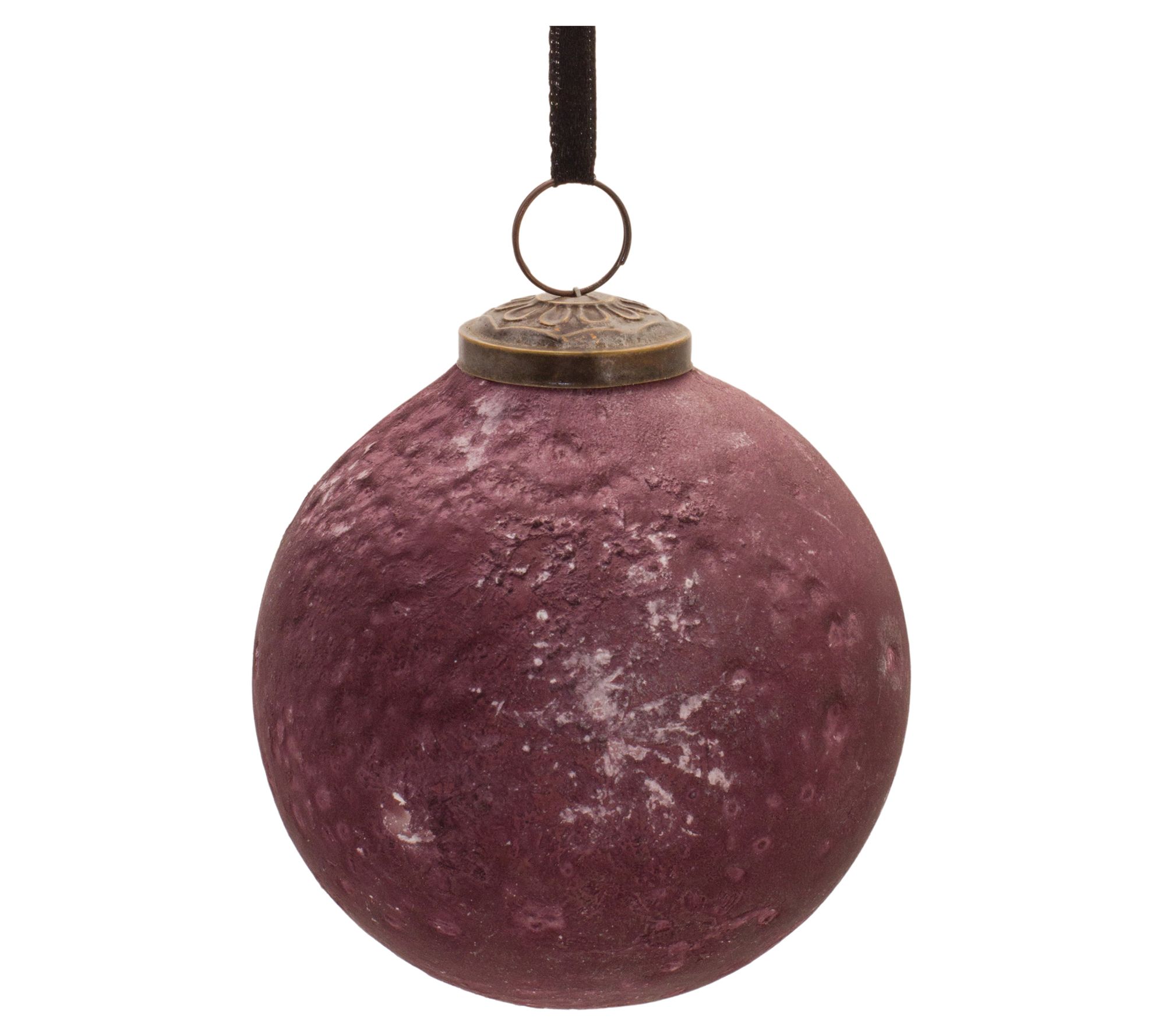 Melrose Distres sed Glass Ball Ornament (Set o f 6) - QVC.com
