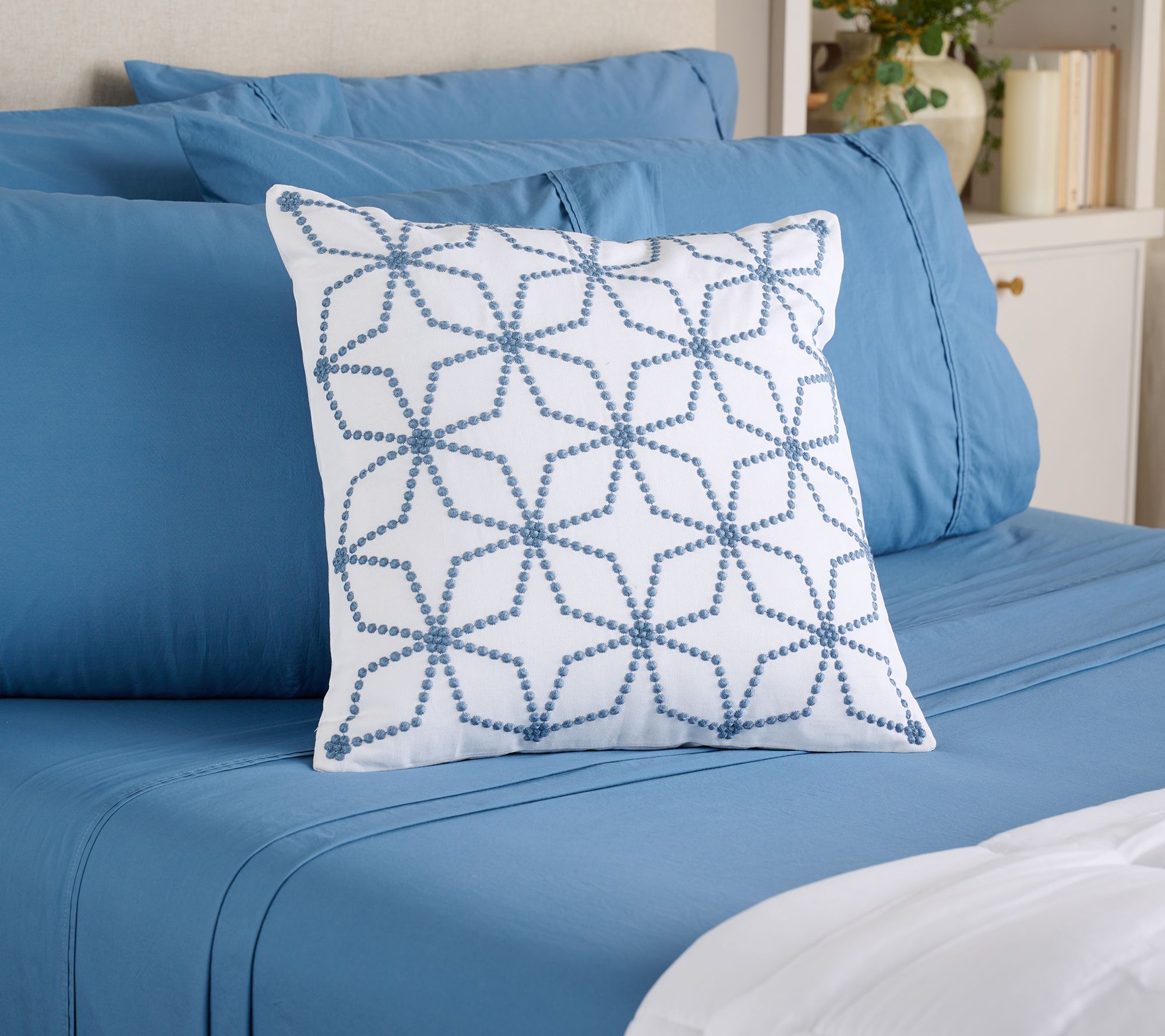 Home Reflection Americana Embroidered 18" x 18" Dec Pillow - QVC.com