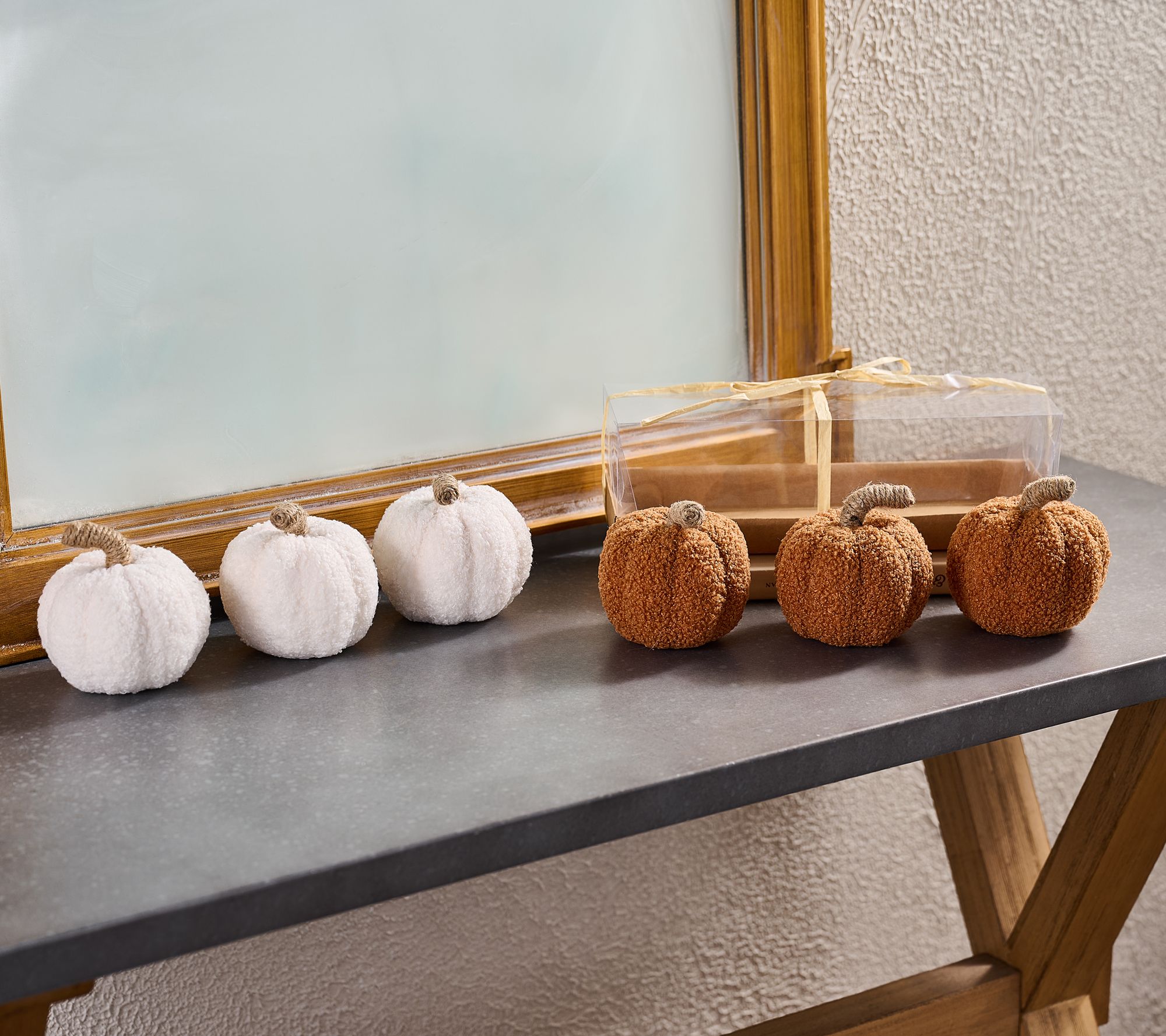 Set of 6 Sherpa Pumpkins in Giftboxes by Valerie - QVC.com