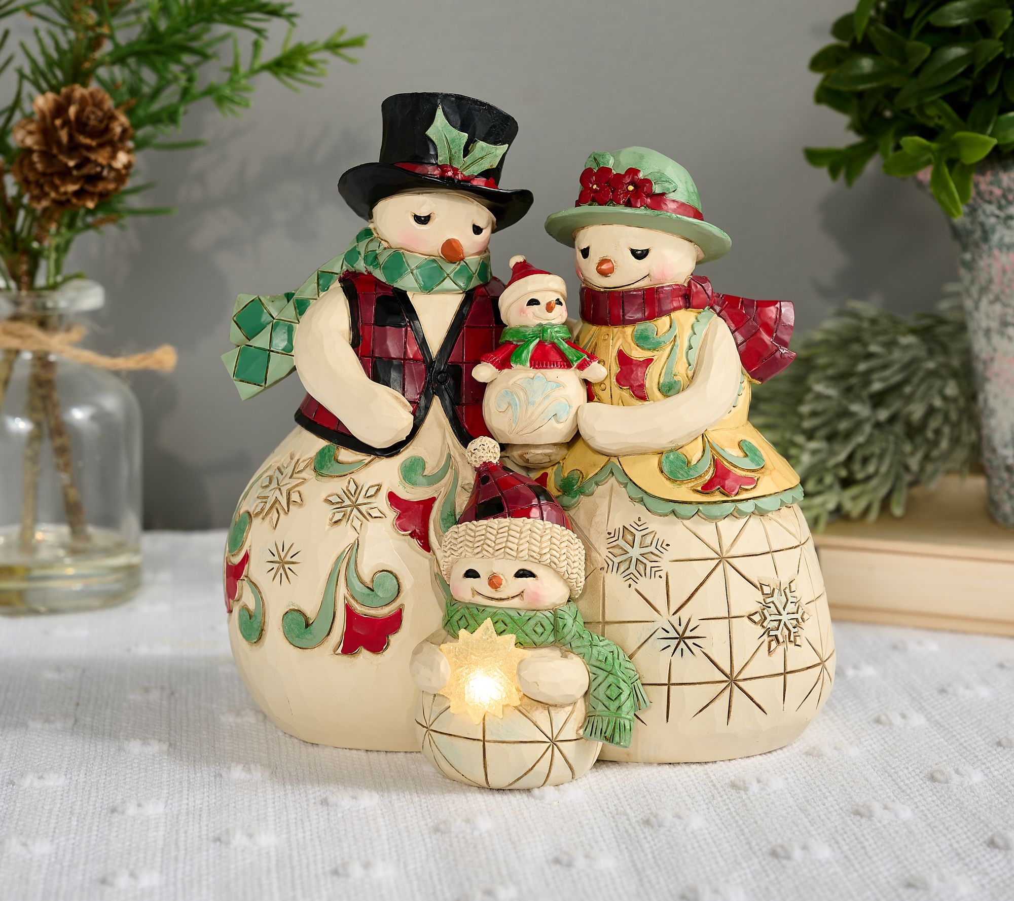 Jim Shore Heartwood Creek 5" Snowman Family LED Figurine - QVC.com