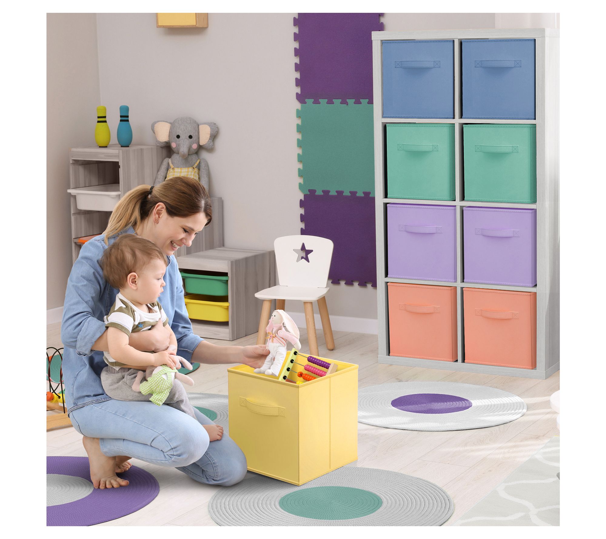 Sorbus 11" Storage Bins with Handles, 12 Pack Pastel Set 1 - QVC.com