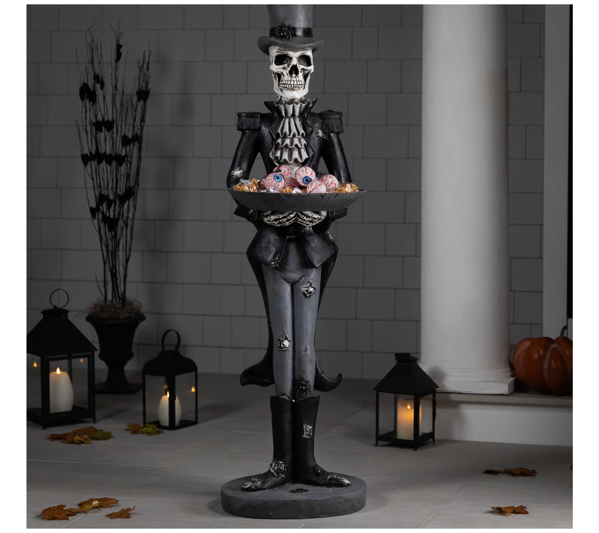 Northlight Skeleton Butler Halloween Figure 4.5 - QVC.com
