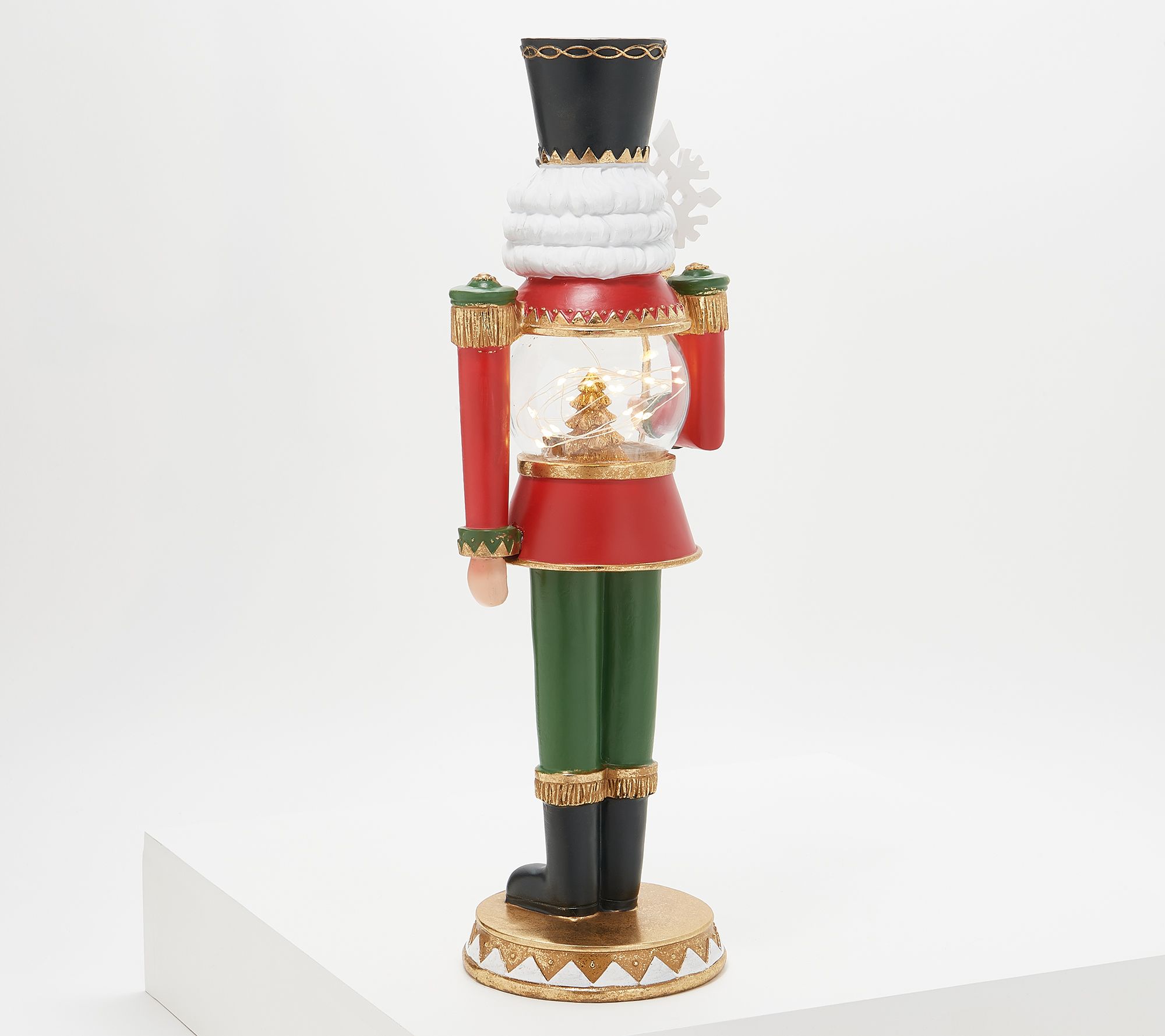 Kringle Express Tabletop Nutcracker w/ Illuminated Globe Scene - QVC.com