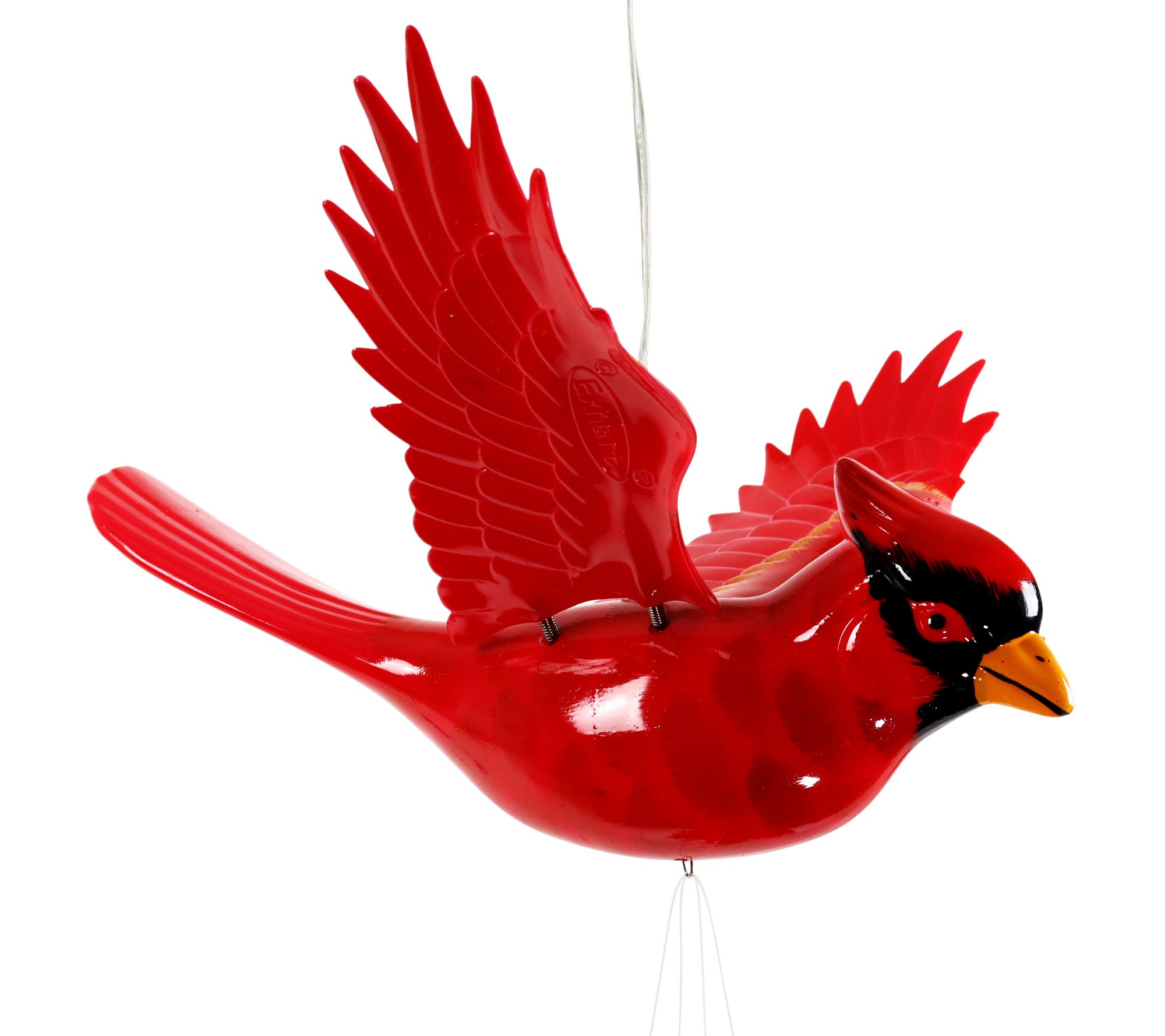 Exhart Solar Red Cardinal Fluttering Wings WindChime - QVC.com