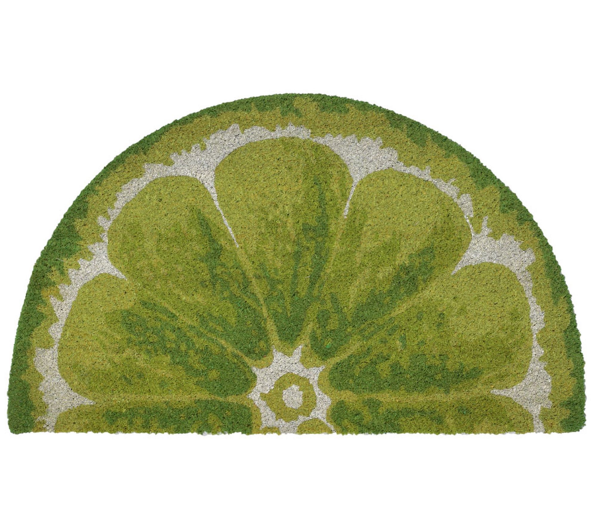 Liora Manne Natura Lime Outdoor Mat 18" x 30" Half Round - QVC.com
