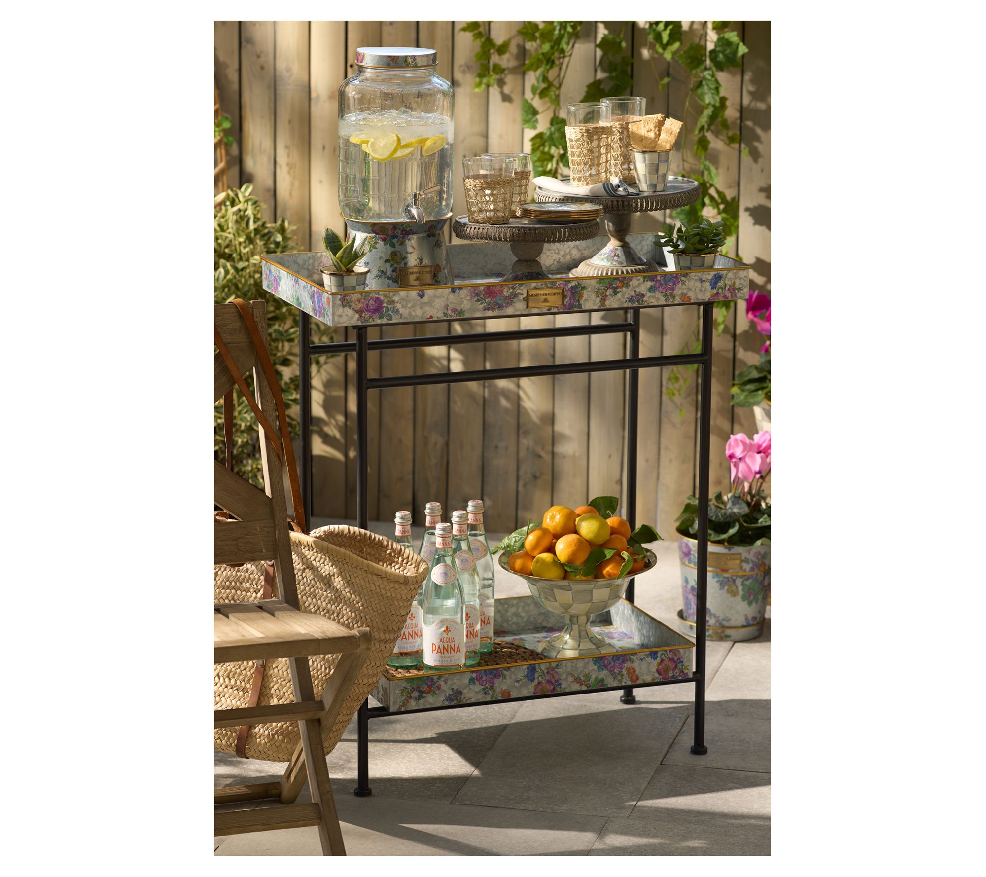 MacKenzie-Childs Flower Market Galvanized Outdoor Butler - QVC.com