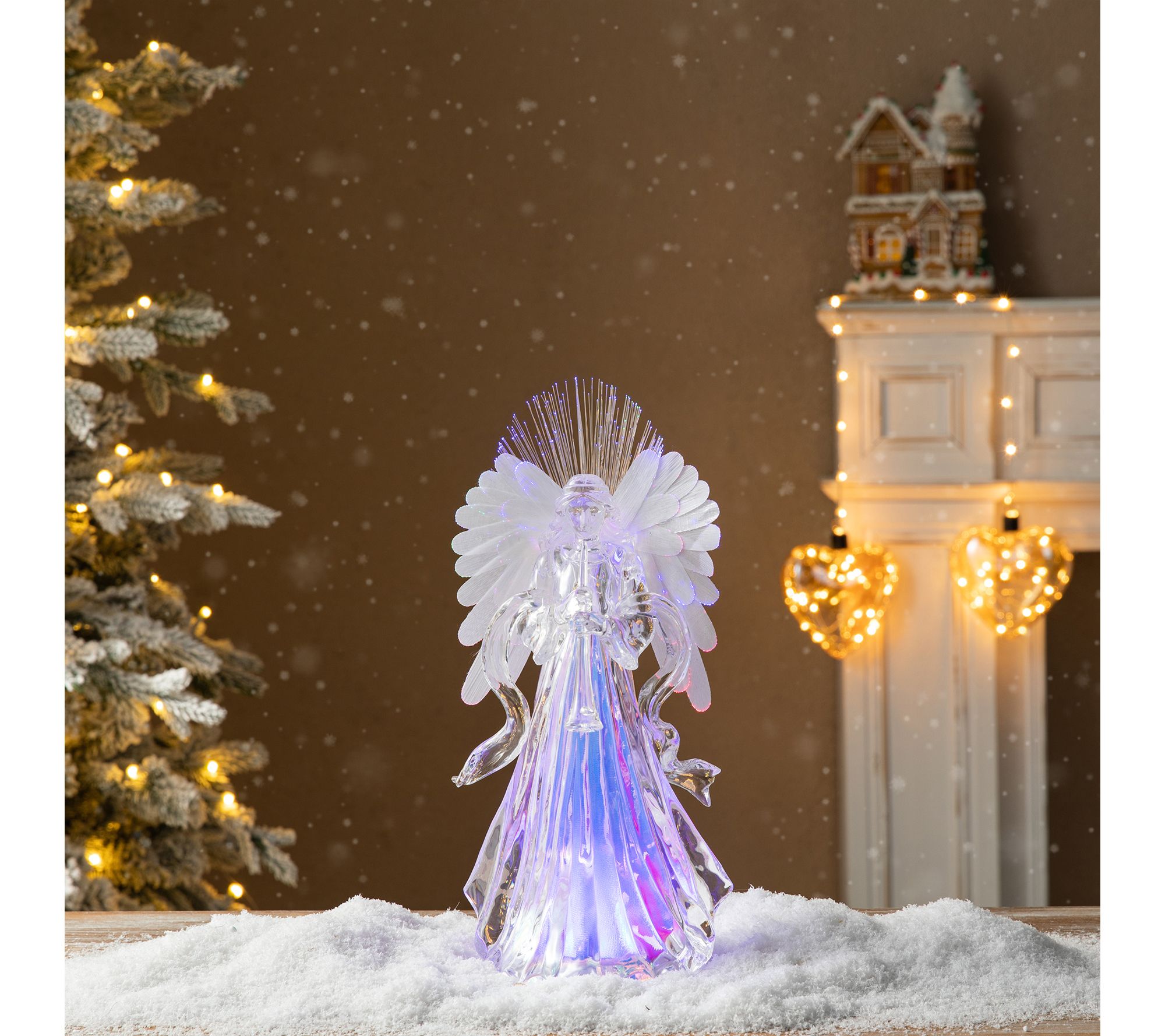 Glitzhome 12"H LED Color Changing Lighted AngelFigurine - QVC.com