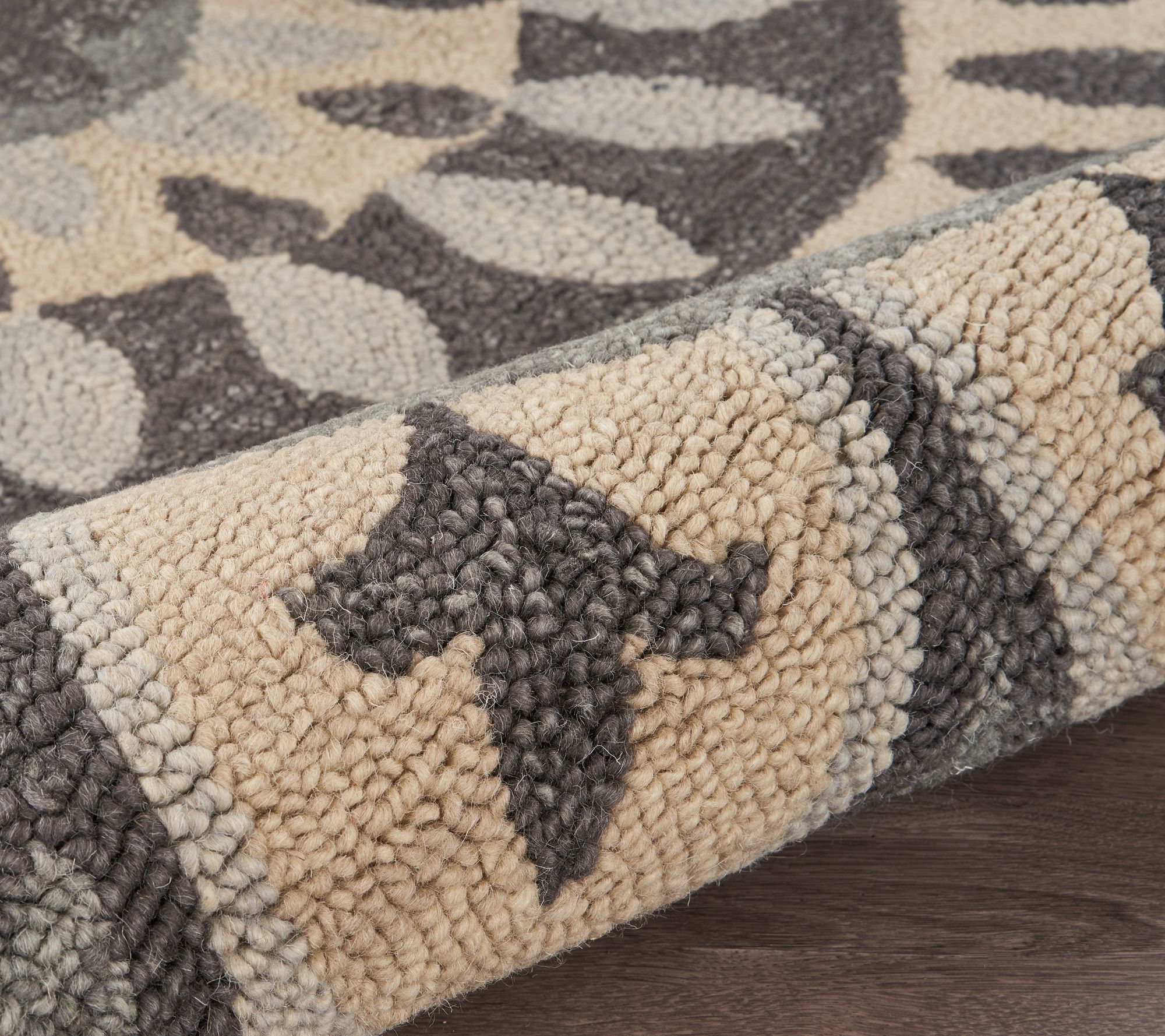 Ox Bay Gray Classic Medallion Wool Indoor 4' Round Rug - QVC.com